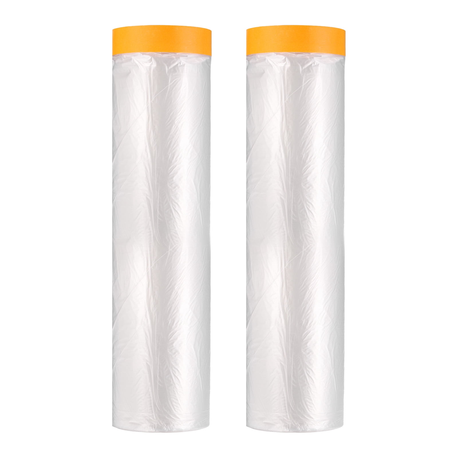 Uxcell 2pcs Pre-Taped Masking Film 82.7"x65ft Adhesive Tape and Drape ...