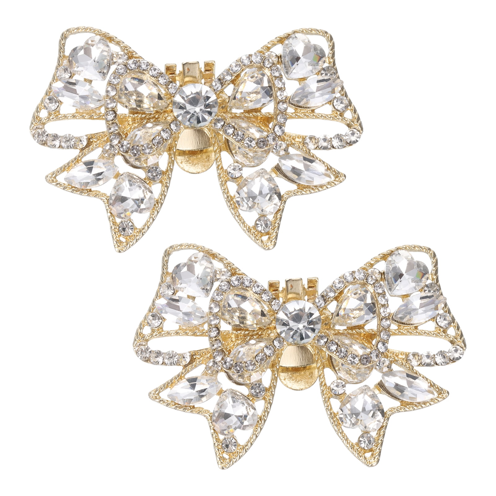 Uxcell 2pcs Rhinestone Shoe Clips Shoes Butterfly Decoration ...