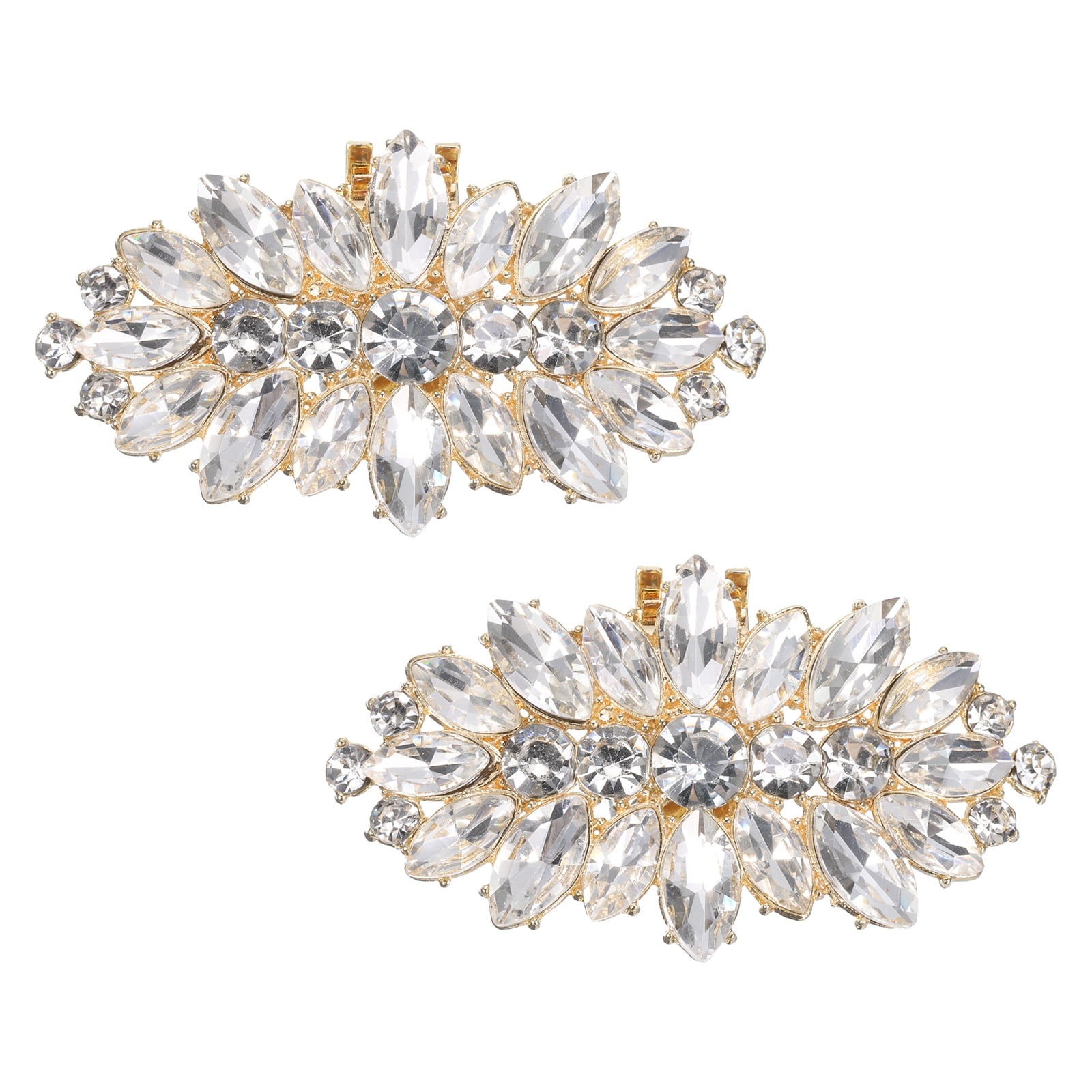 Uxcell 2pcs Rhinestone Shoe Clips Shoes Elegant Decoration Accessory ...