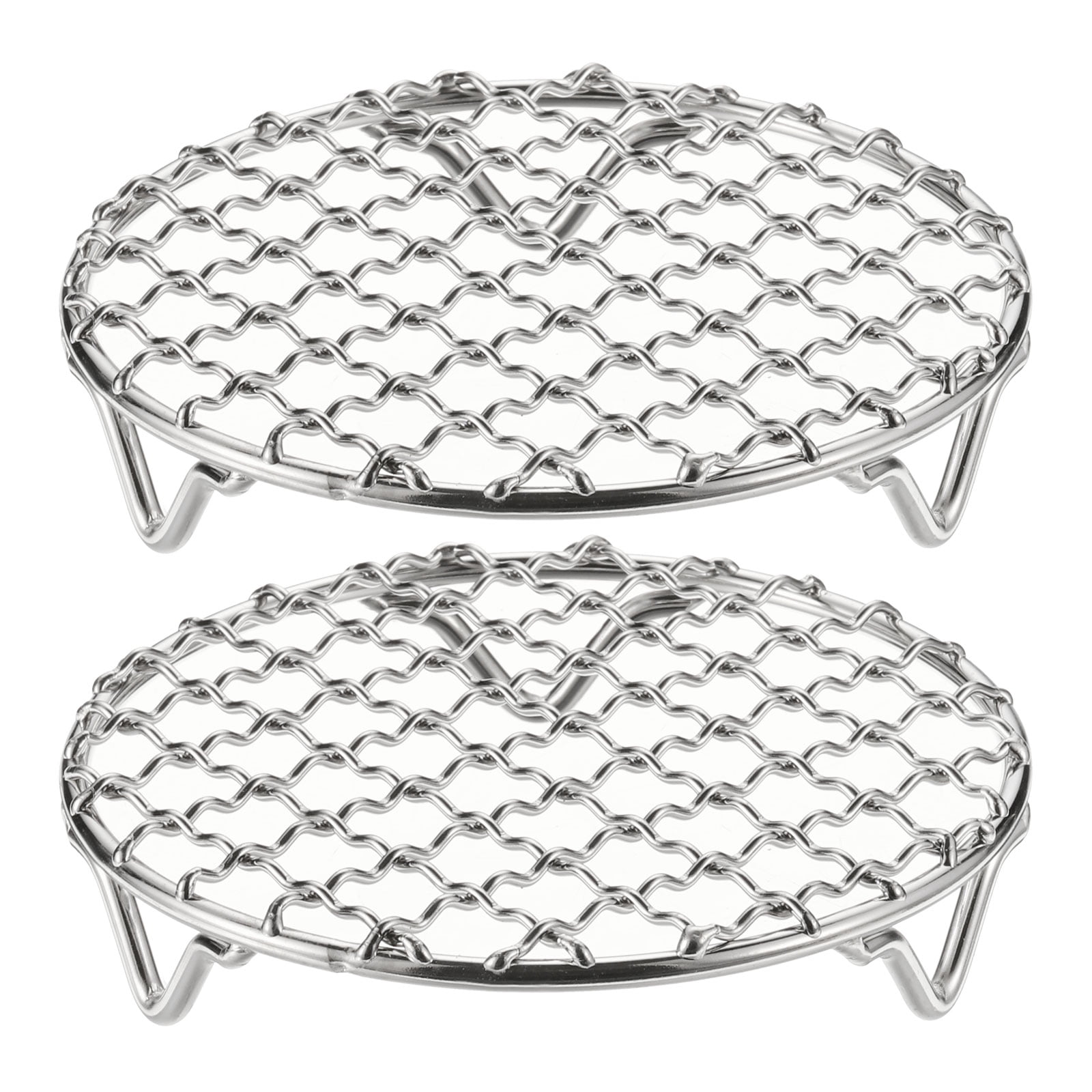 Uxcell 2pcs Round Cooking Rack, 4.7-inch 201 Stainless Steel Cross Wire ...