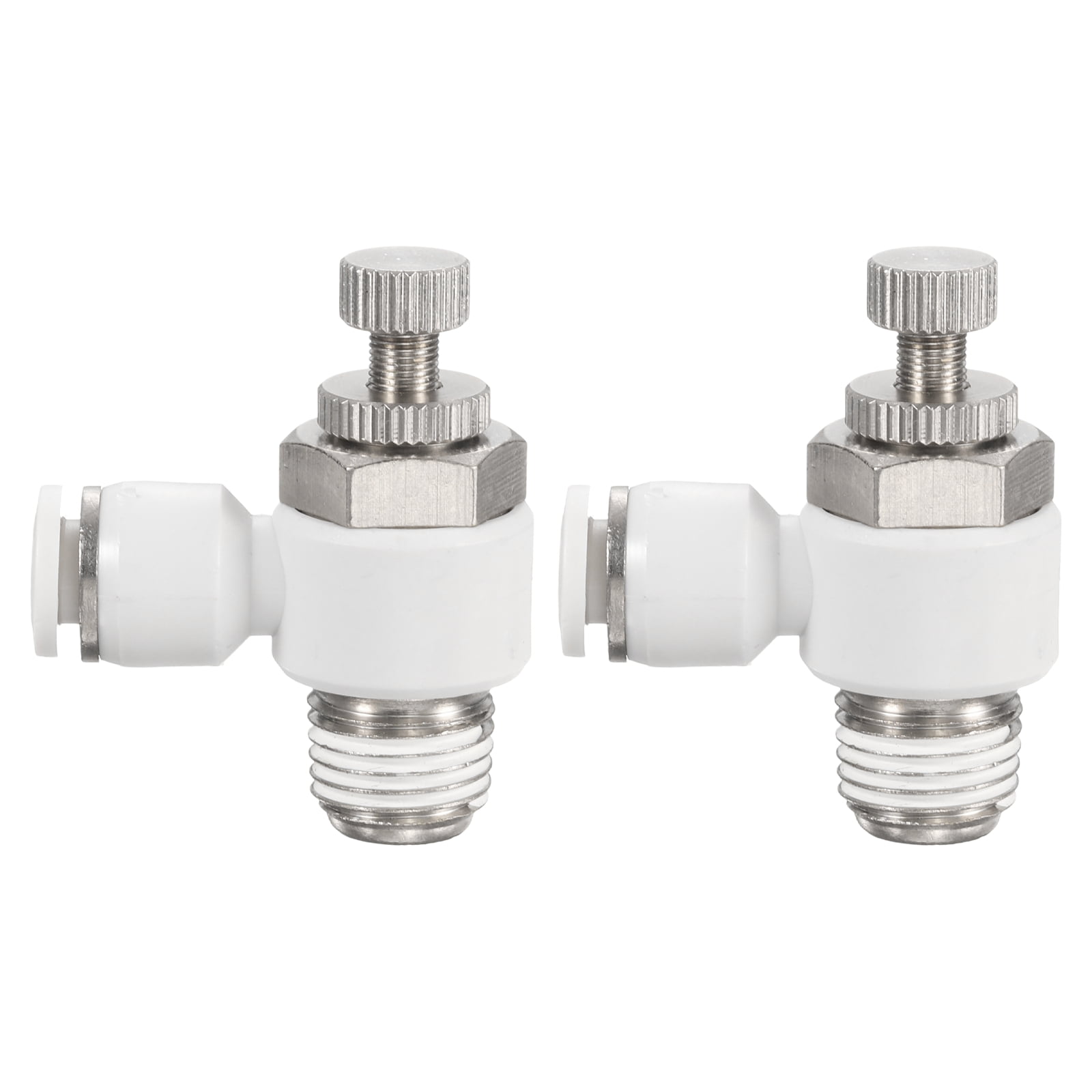 Uxcell 2pcs SL1/4-NPT1/4 Air Flow Control Valve Push to Connect Fitting 1/4 Inch OD 1/8 Inch NPT ...