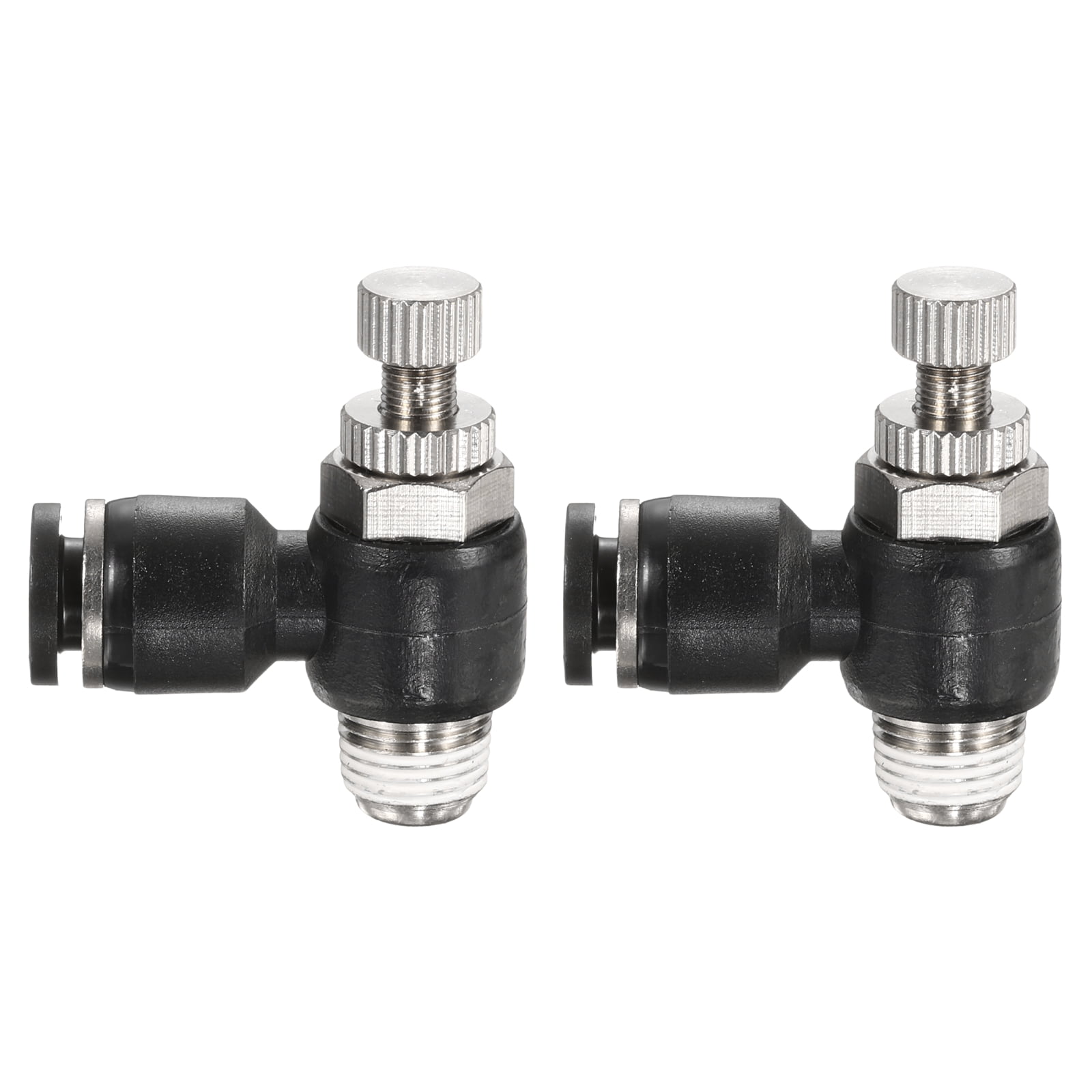 Uxcell 2pcs SL1/4-NPT1/8 Air Flow Control Valve Push to Connect Fitting 1/4 Inch OD 1/8 Inch NPT ...