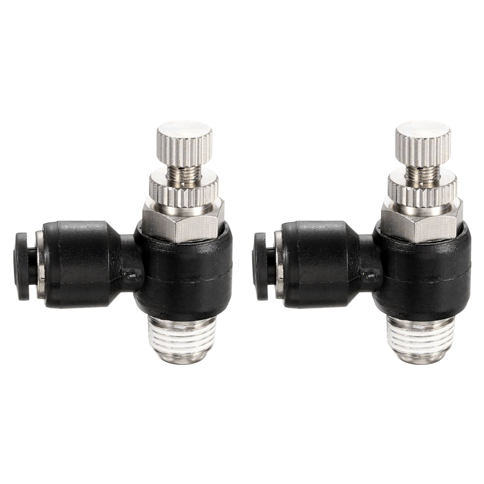 Uxcell 2pcs SL1/8-NPT1/8 Air Flow Control Valve Push to Connect Fitting 1/4 Inch OD 1/8 Inch NPT ...