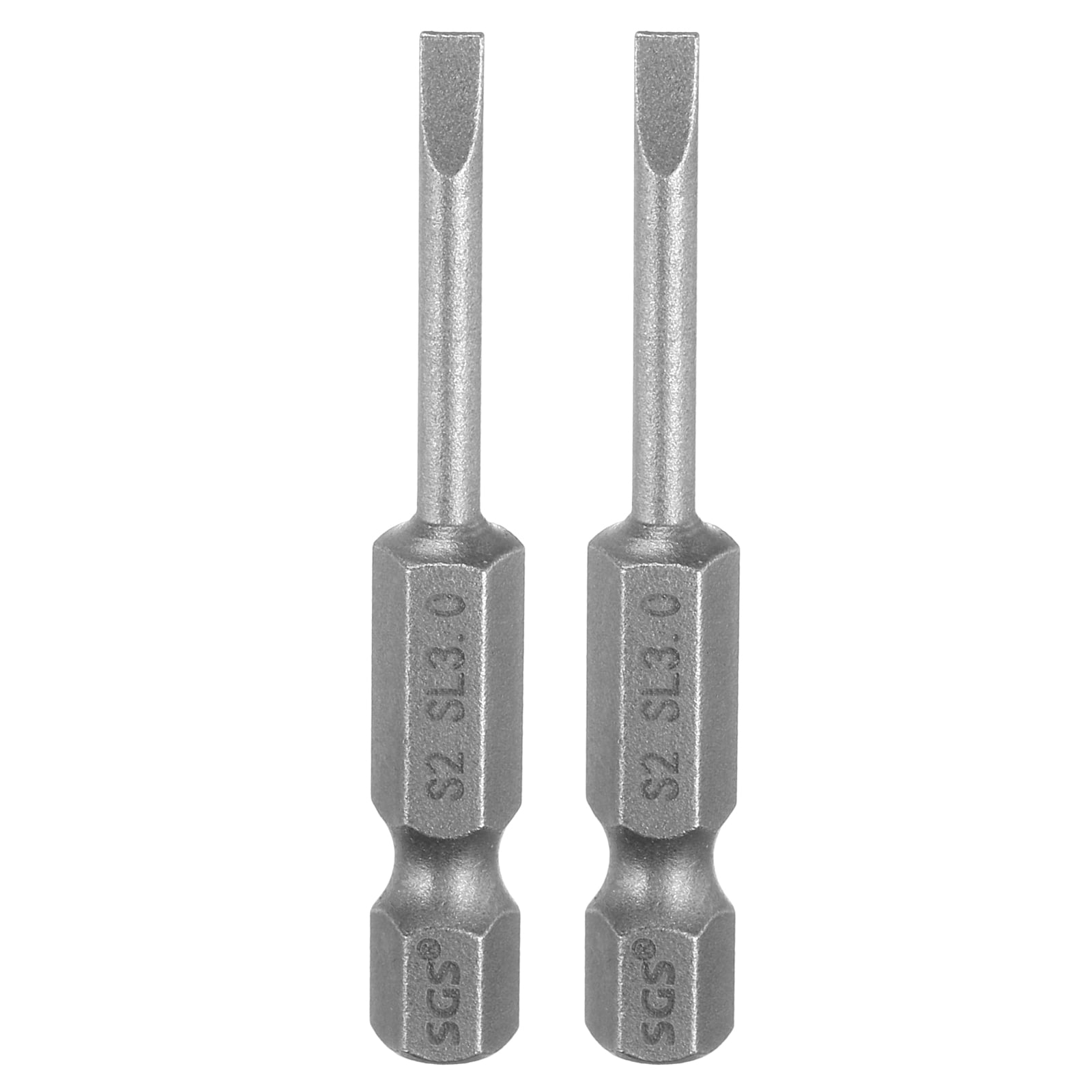 Uxcell 2pcs SL3 Slotted Screwdriver Bits 3mm Slotted Tip 1/4" Hex Shank ...
