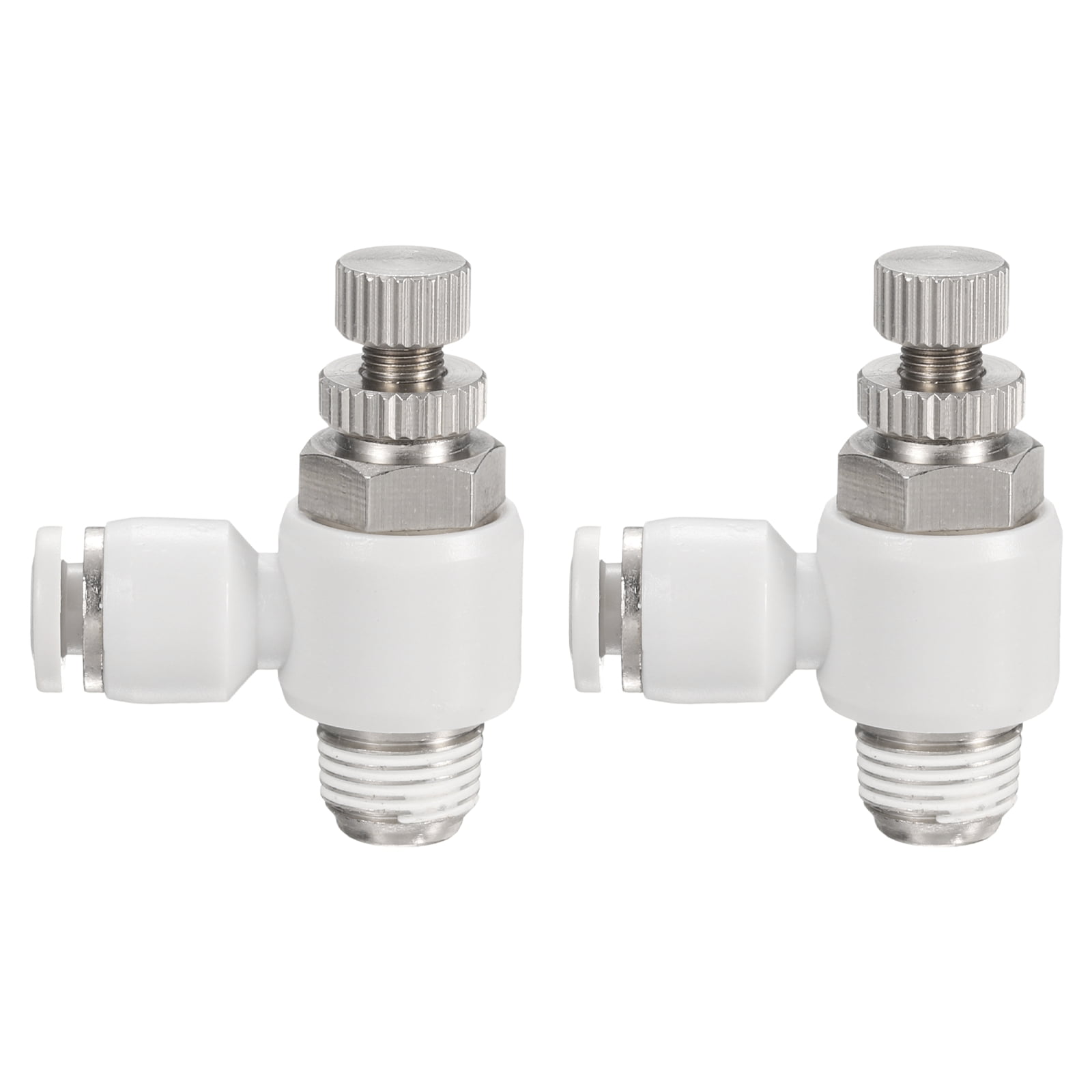 Uxcell 2pcs SL4-NPT1/8 Air Flow Control Valve Push to Connect Fitting 1/4 Inch OD 1/8 Inch NPT ...