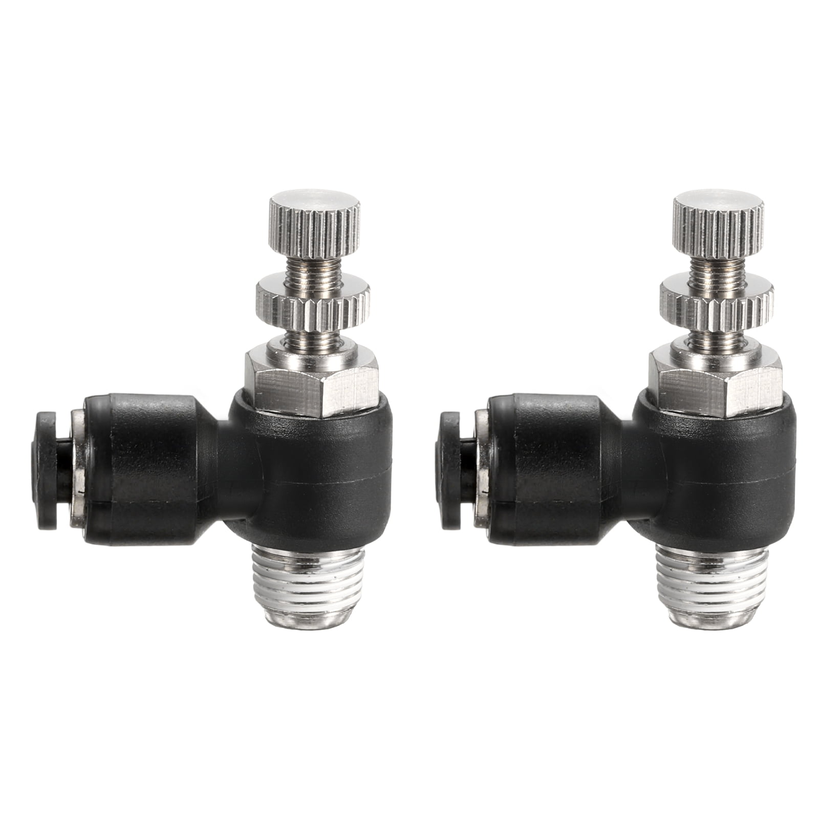Uxcell 2pcs SL4-NPT1/8 Air Flow Control Valve Push to Connect Fitting 1/4 Inch OD 1/8 Inch NPT ...