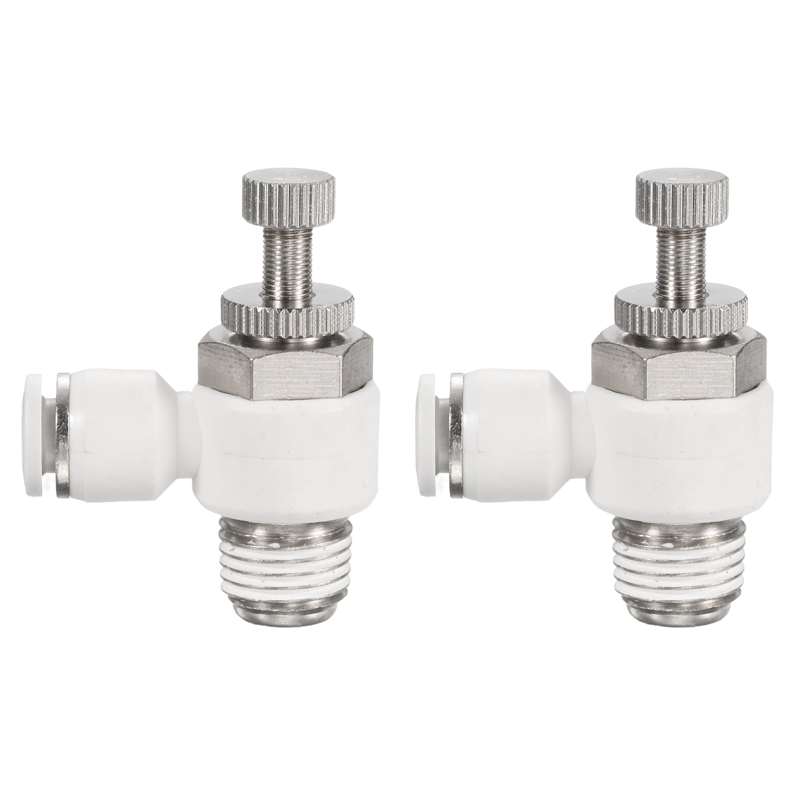 Uxcell 2pcs SL6-NPT1/4 Air Flow Control Valve Push to Connect Fitting 1/4 Inch OD 1/8 Inch NPT ...
