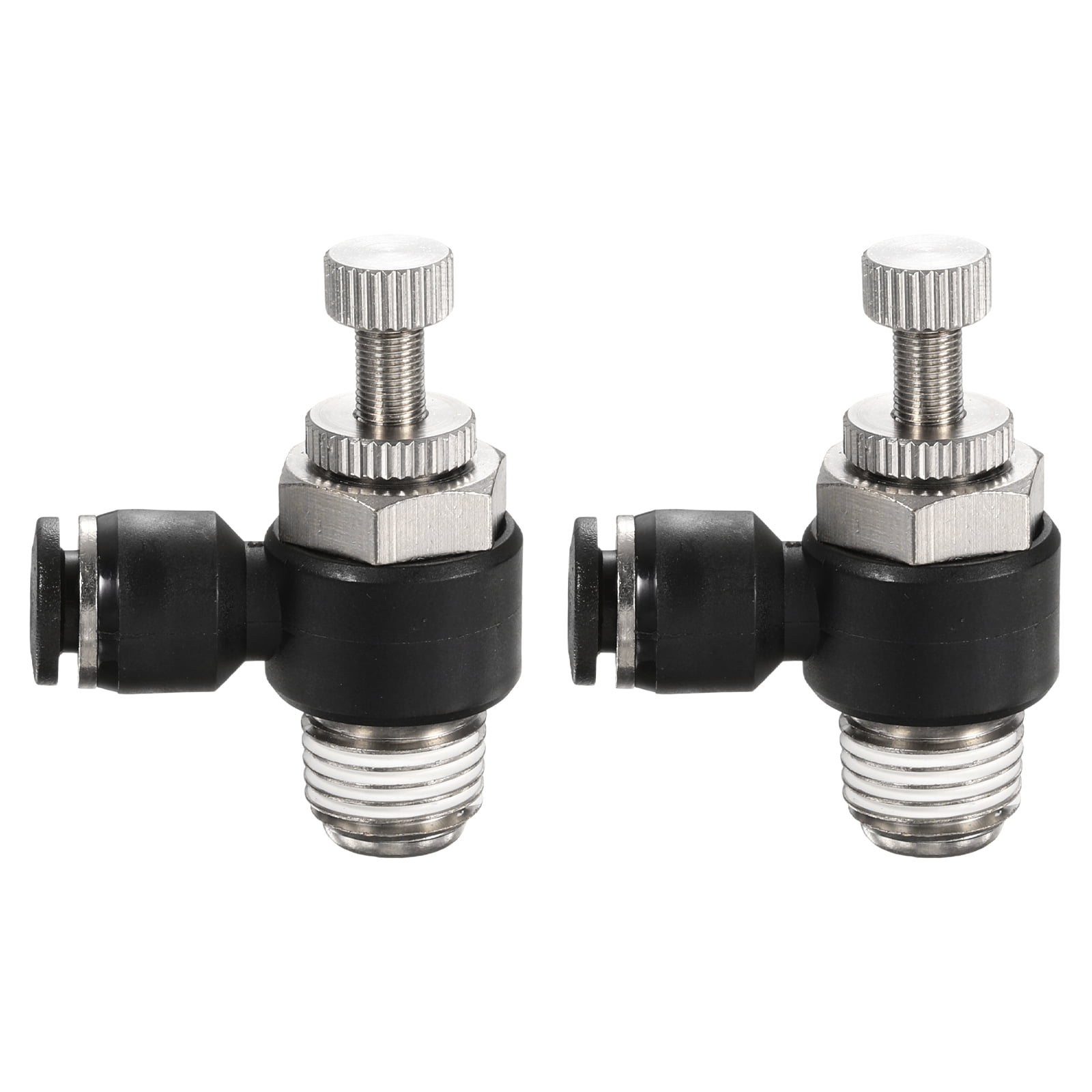 Uxcell 2pcs SL6-NPT1/4 Air Flow Control Valve Push to Connect Fitting 1/4 Inch OD 1/8 Inch NPT ...