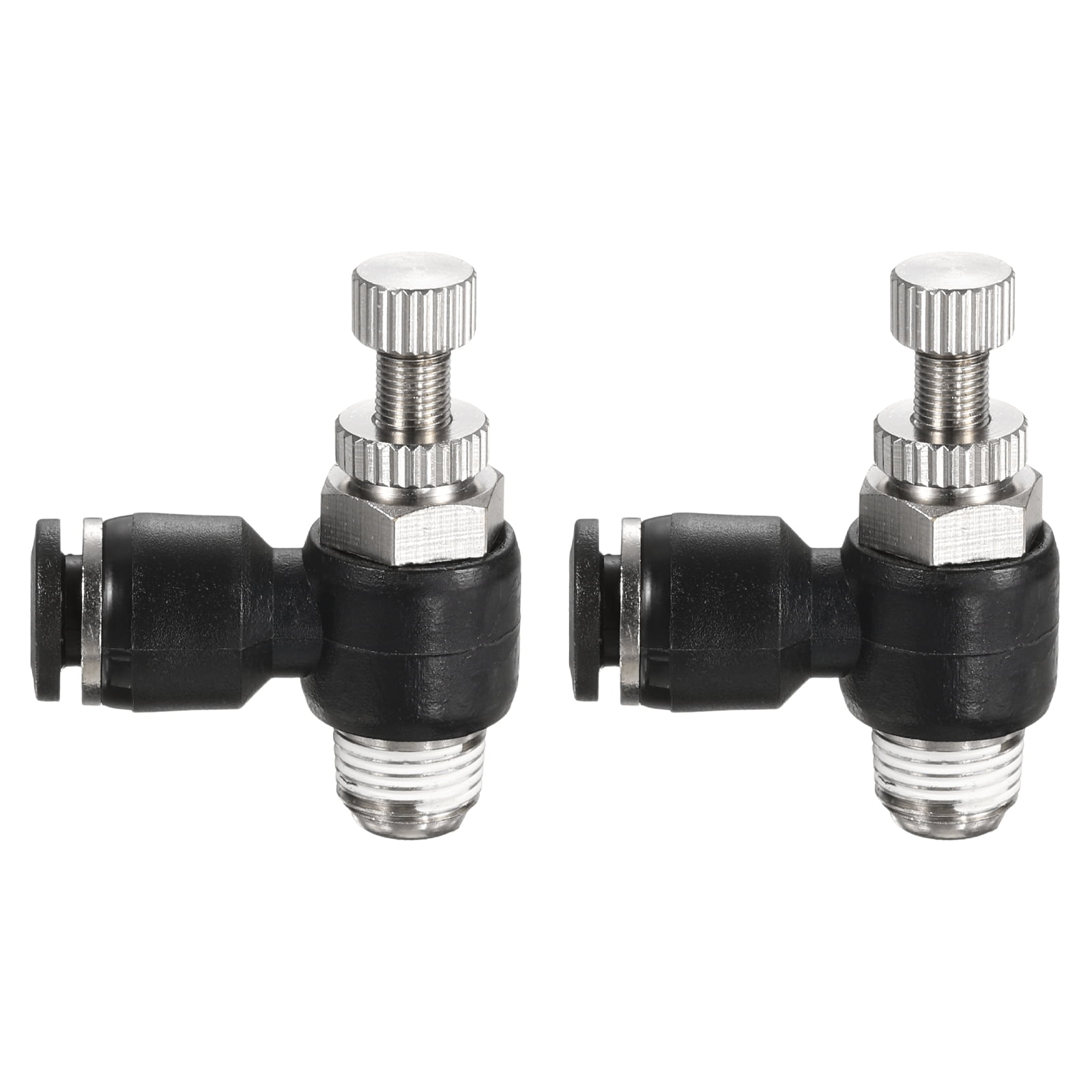 Uxcell 2pcs SL6-NPT1/8 Air Flow Control Valve Push to Connect Fitting 1/4 Inch OD 1/8 Inch NPT ...