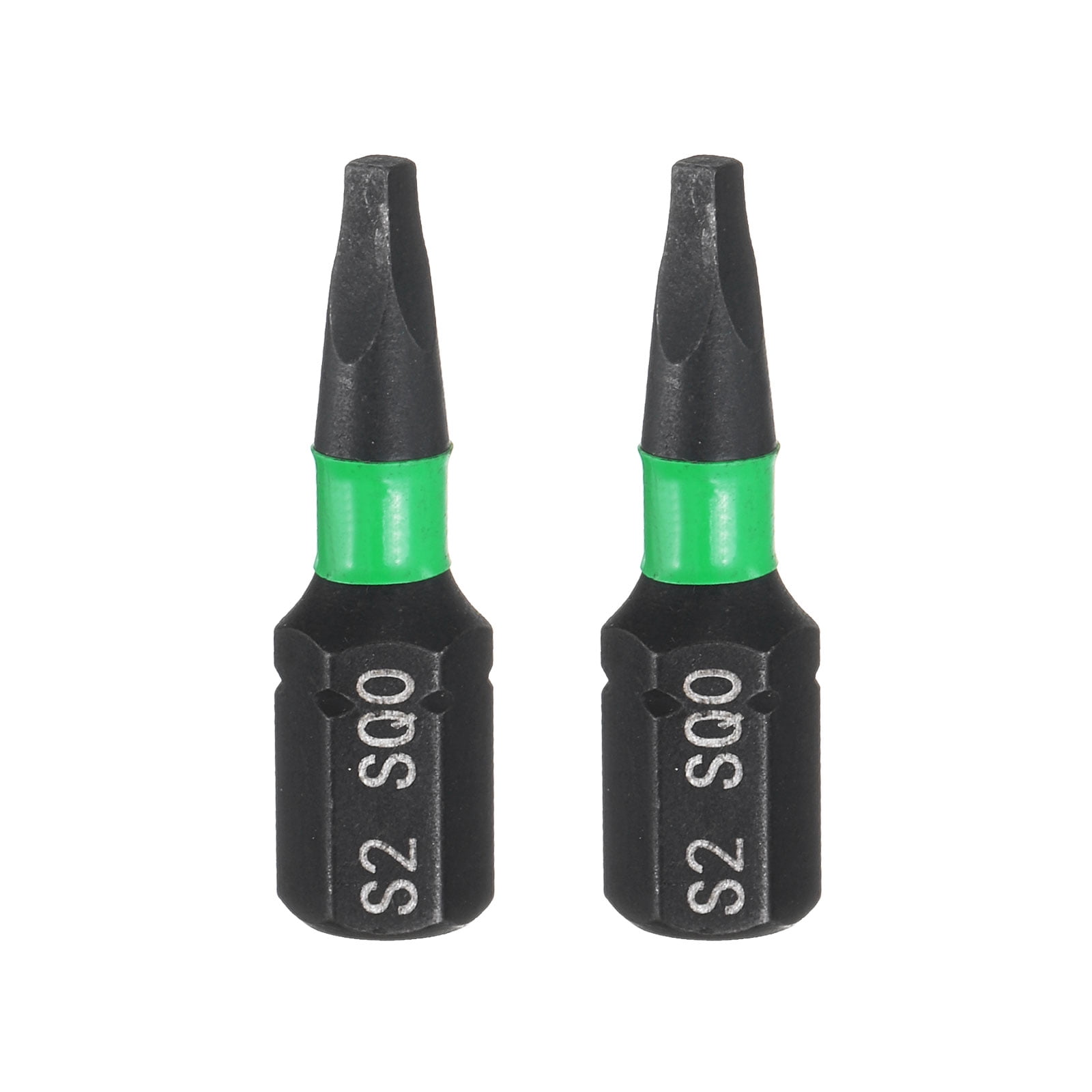 Uxcell 2pcs SQ0 Square Screwdriver Bit 1/4" Hex Shank 25mm/1" Length Magnetic 4 Point Head Hex ...