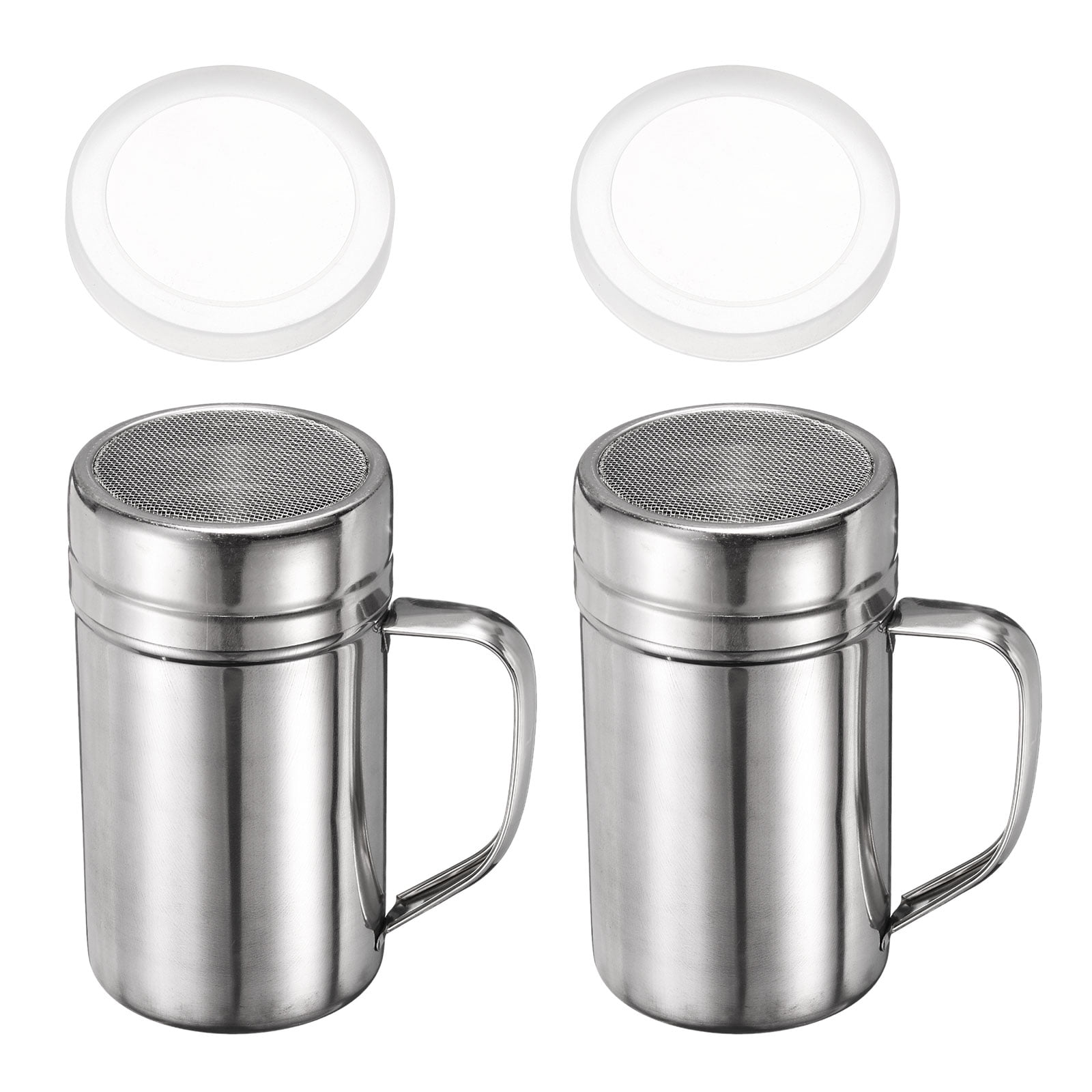Uxcell 2pcs Salt Dredge Shakers 14 Ounce Stainless Steel Spice Shakers ...