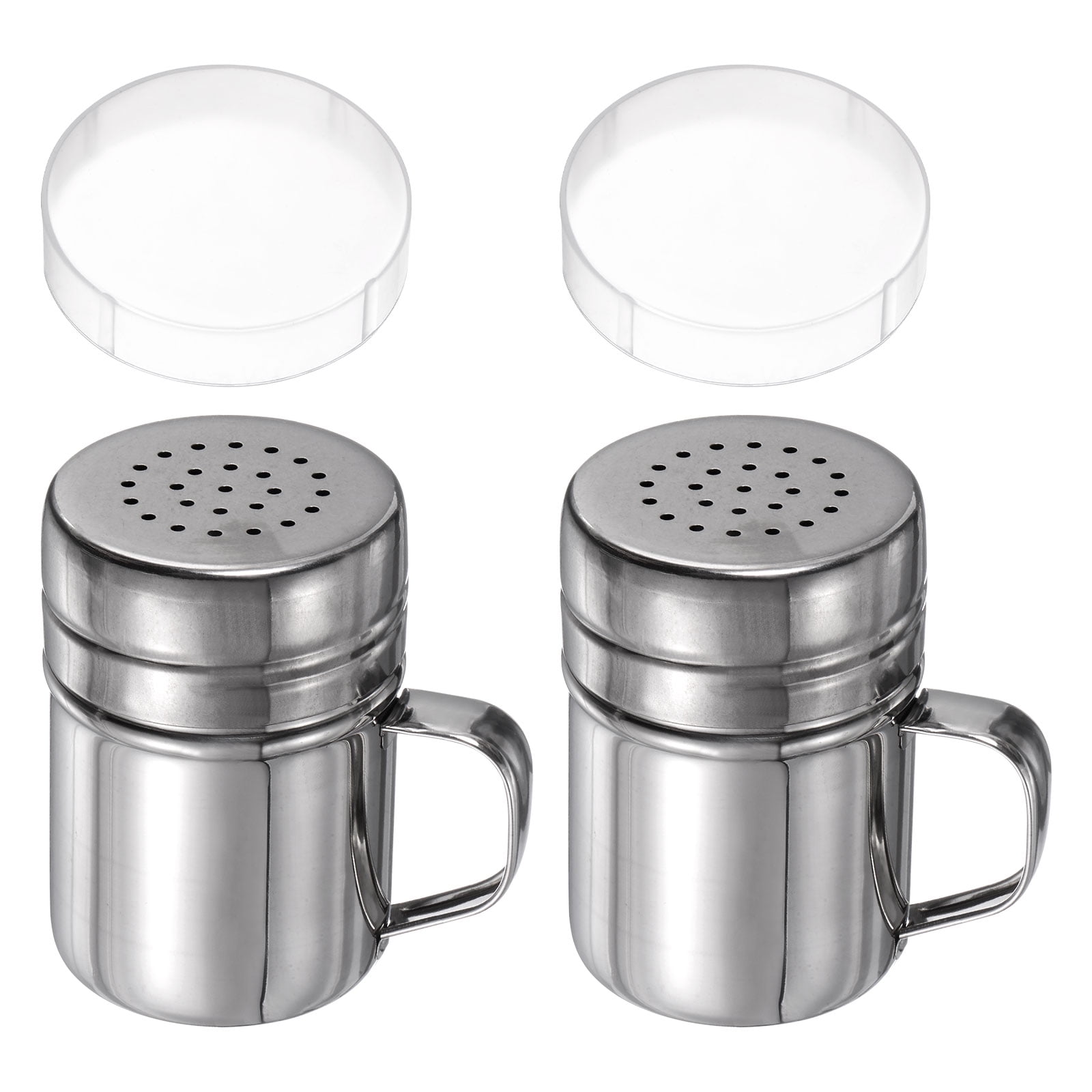 Uxcell 2pcs Salt Dredge Shakers 6 Ounce Stainless Steel Spice Shakers W ...