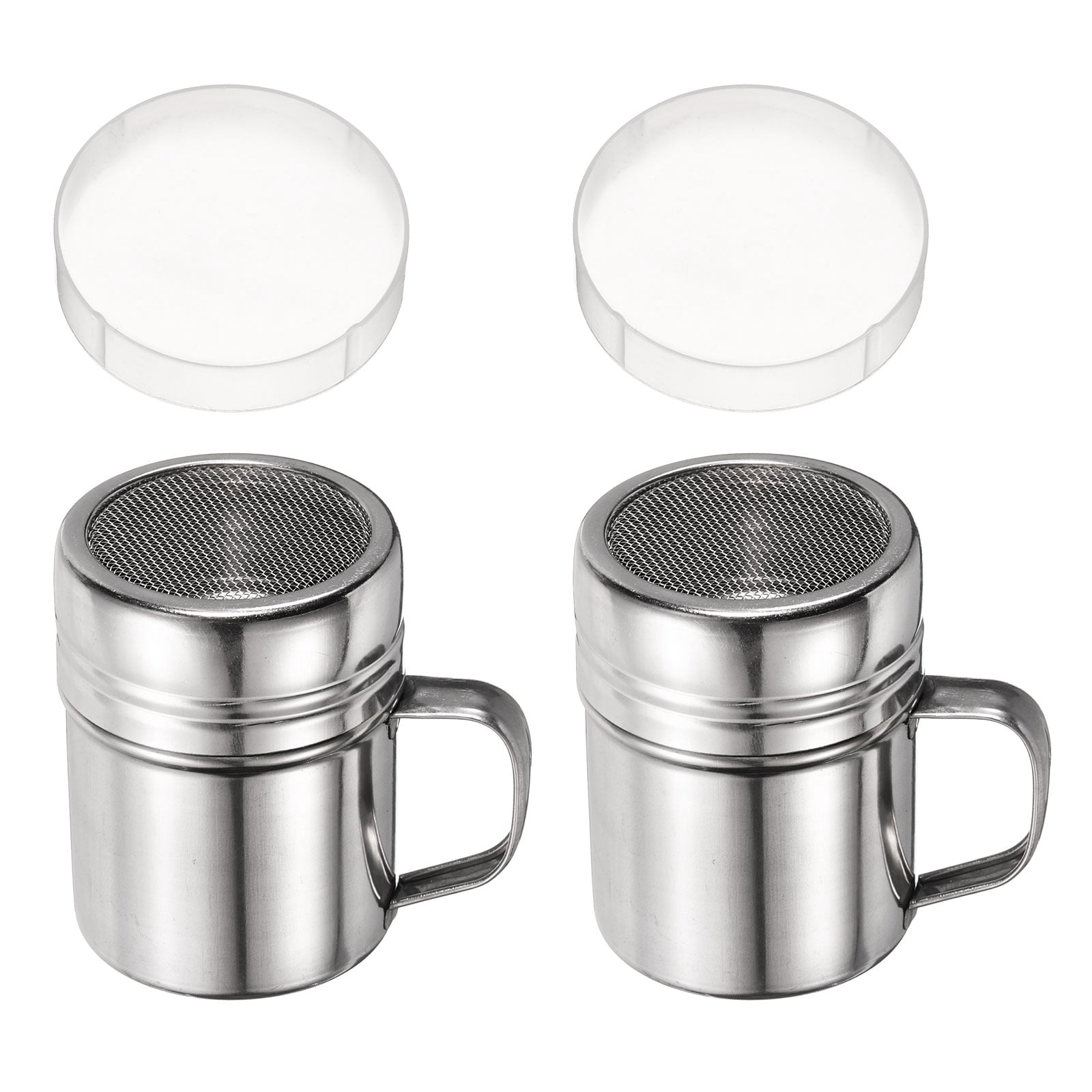 Uxcell 2pcs Salt Dredge Shakers 6 Ounce Stainless Steel Spice Shakers ...