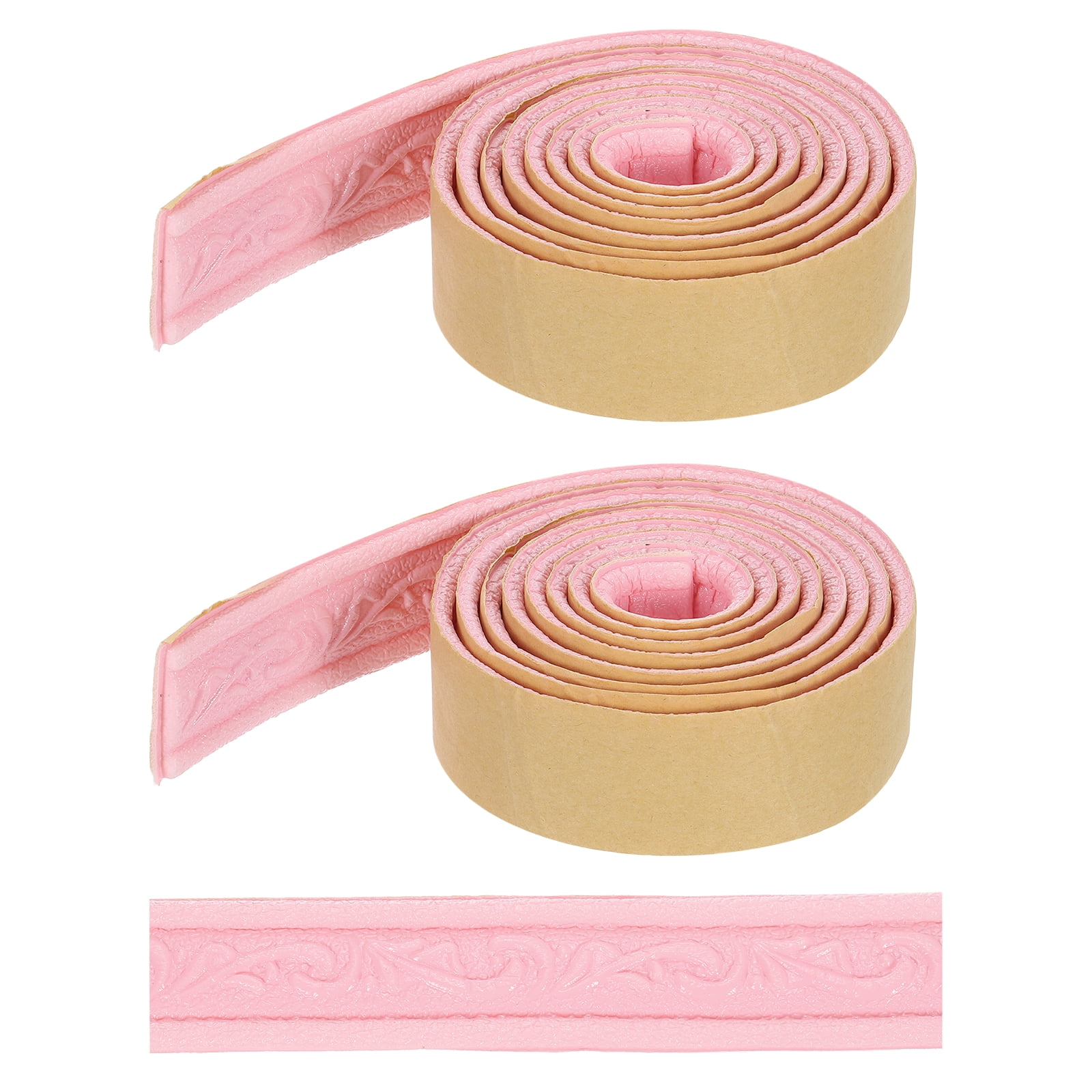 Uxcell 2pcs Self-Adhesive 3D Wall Edging 90"x1.57" Flexible Peel and ...