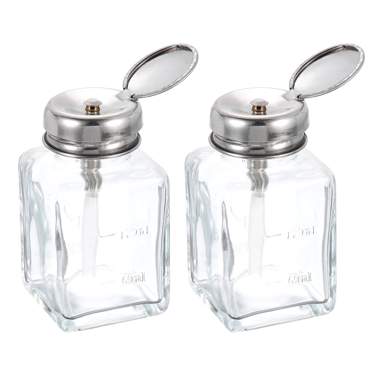 Uxcell 2pcs Solvent Alcohol Dispensers 120ml Push Down Liquid Bottle ...