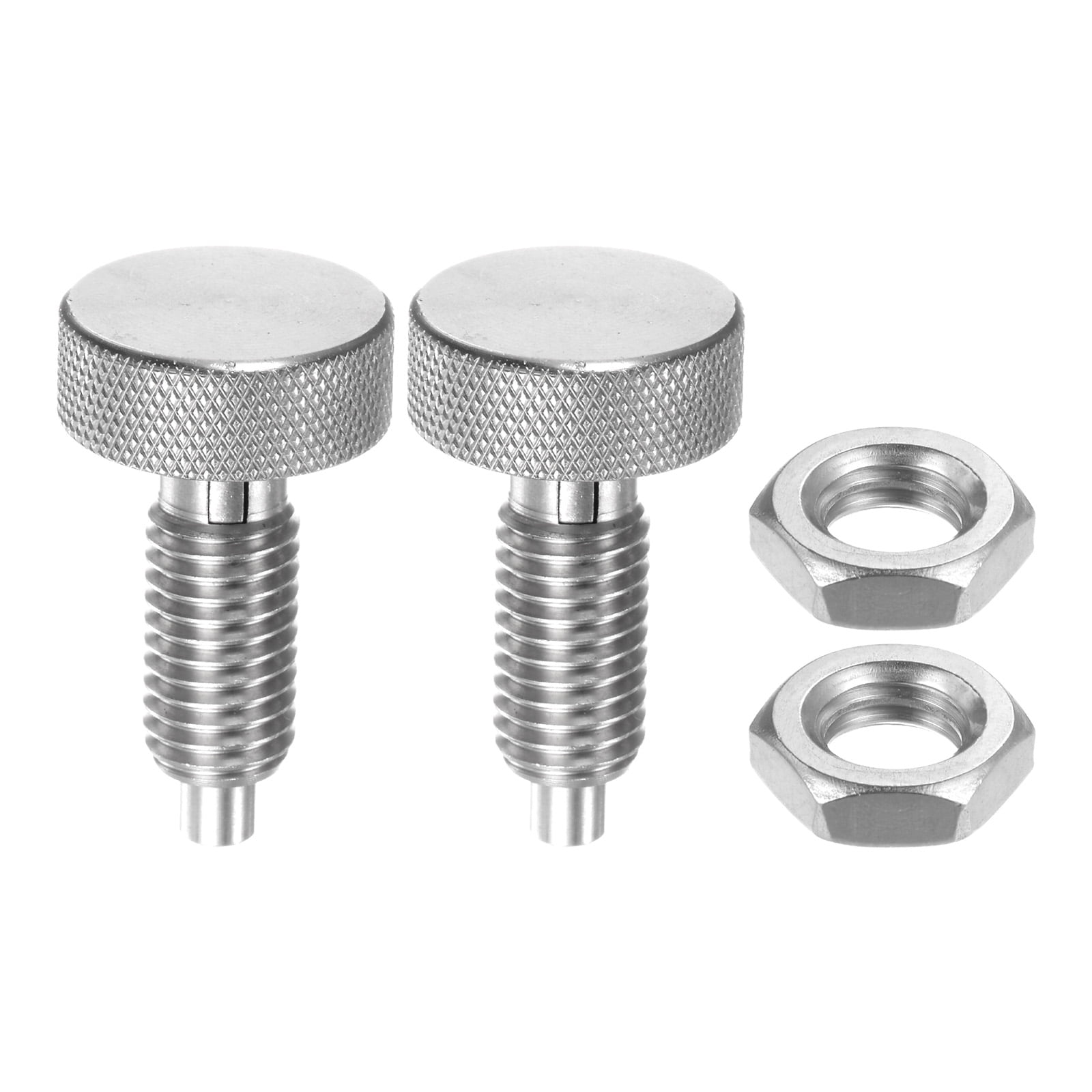 Uxcell 2pcs Spring Plunger M12x1.75 Thread Size Pin Dia.6mm Knurled ...