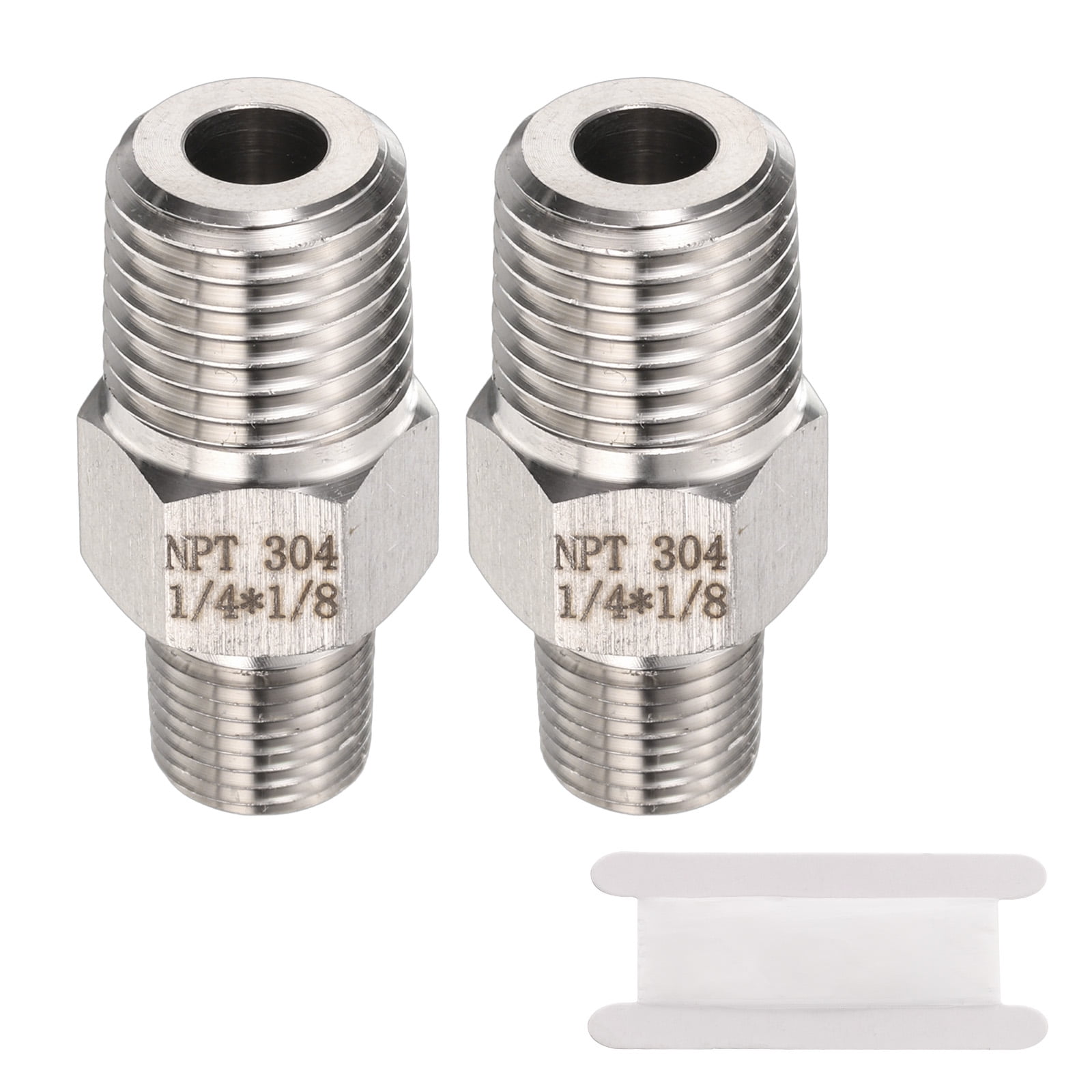 Uxcell 2pcs Stainless Steel Hex Nipple 1/8" NPT Male x 1/4" NPT Male Pipe Fitting - Walmart.com