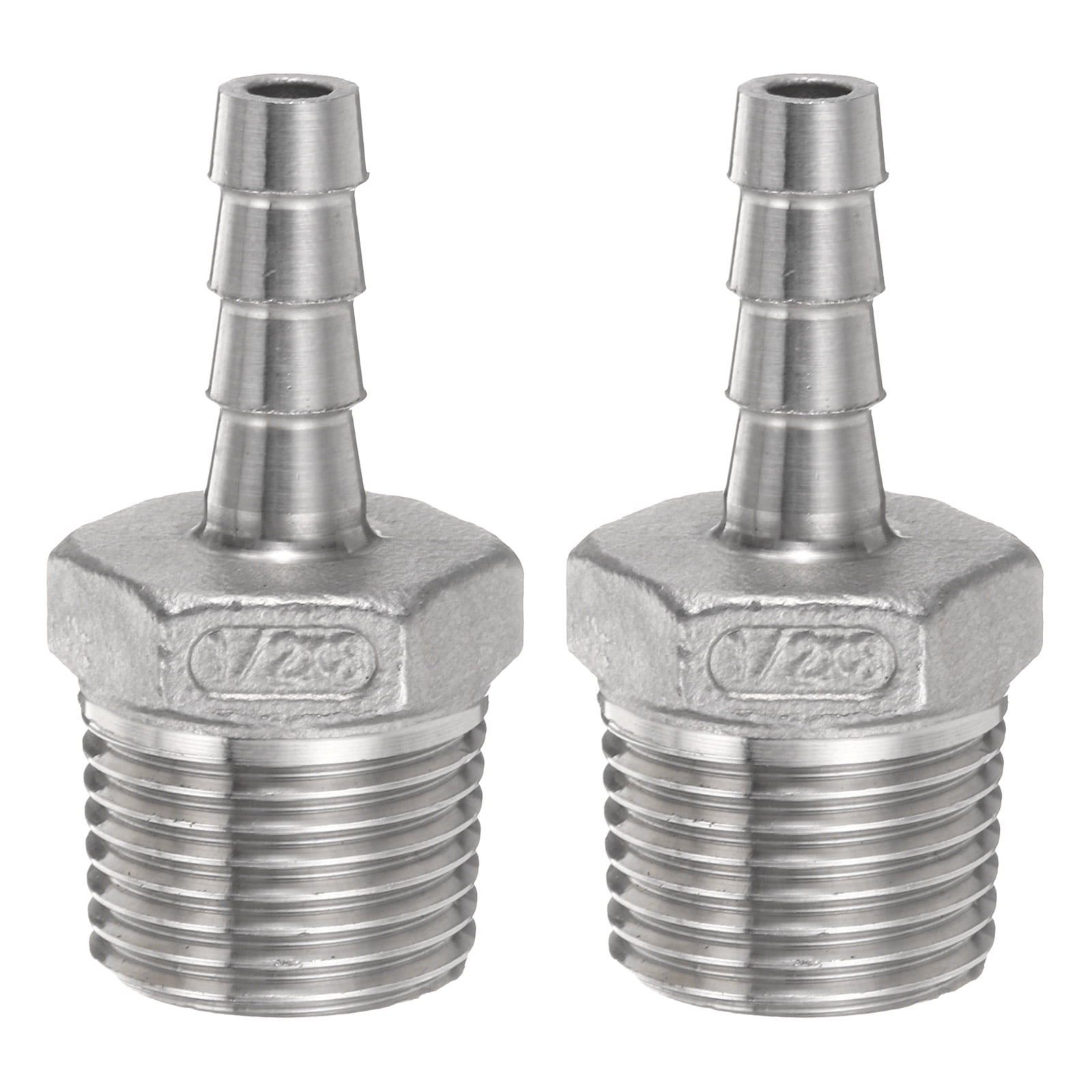 Uxcell 2pcs Stainless Steel Hose Barb Fitting 8mm Barbed x G 1/2" Male Pipe Fitting - Walmart.com