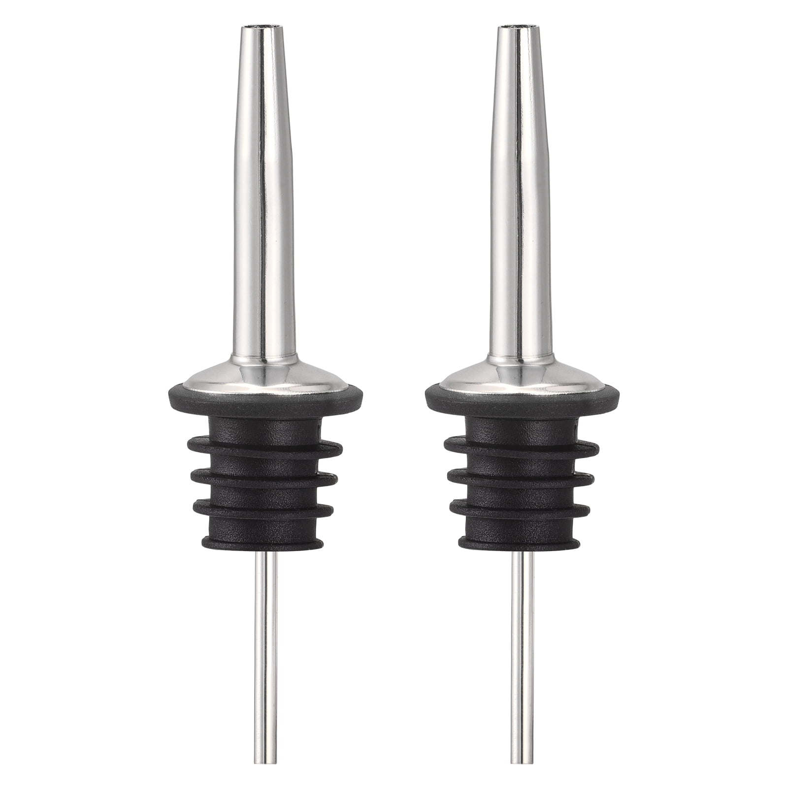 Uxcell 2pcs Stainless Steel Liquor Pourers with Tapered Spout Wine ...