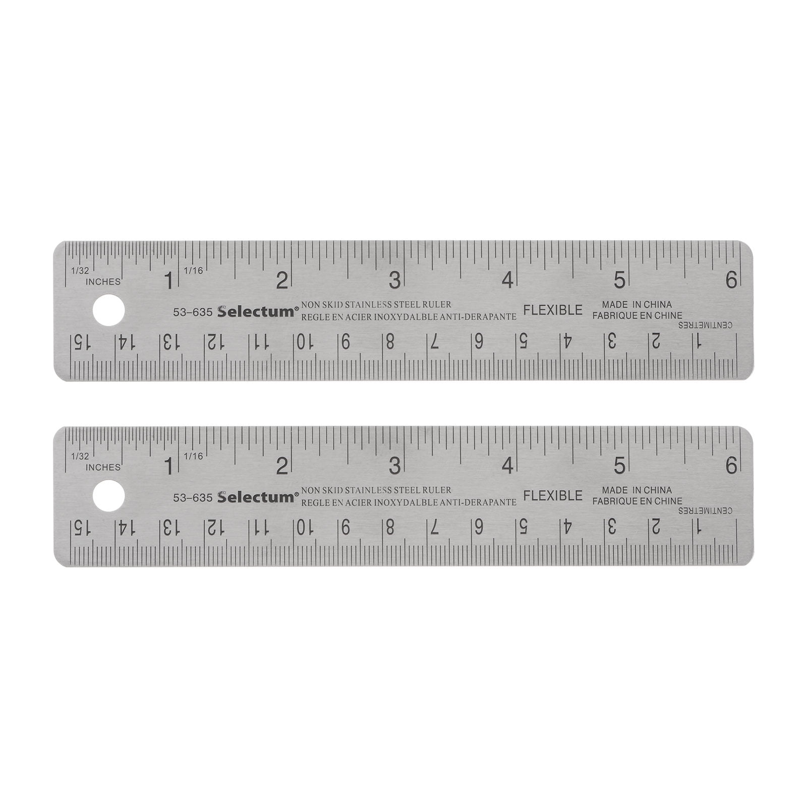 Uxcell 2pcs Stainless Steel Rulers with Non-Skid Backing 15cm/6" Inch ...