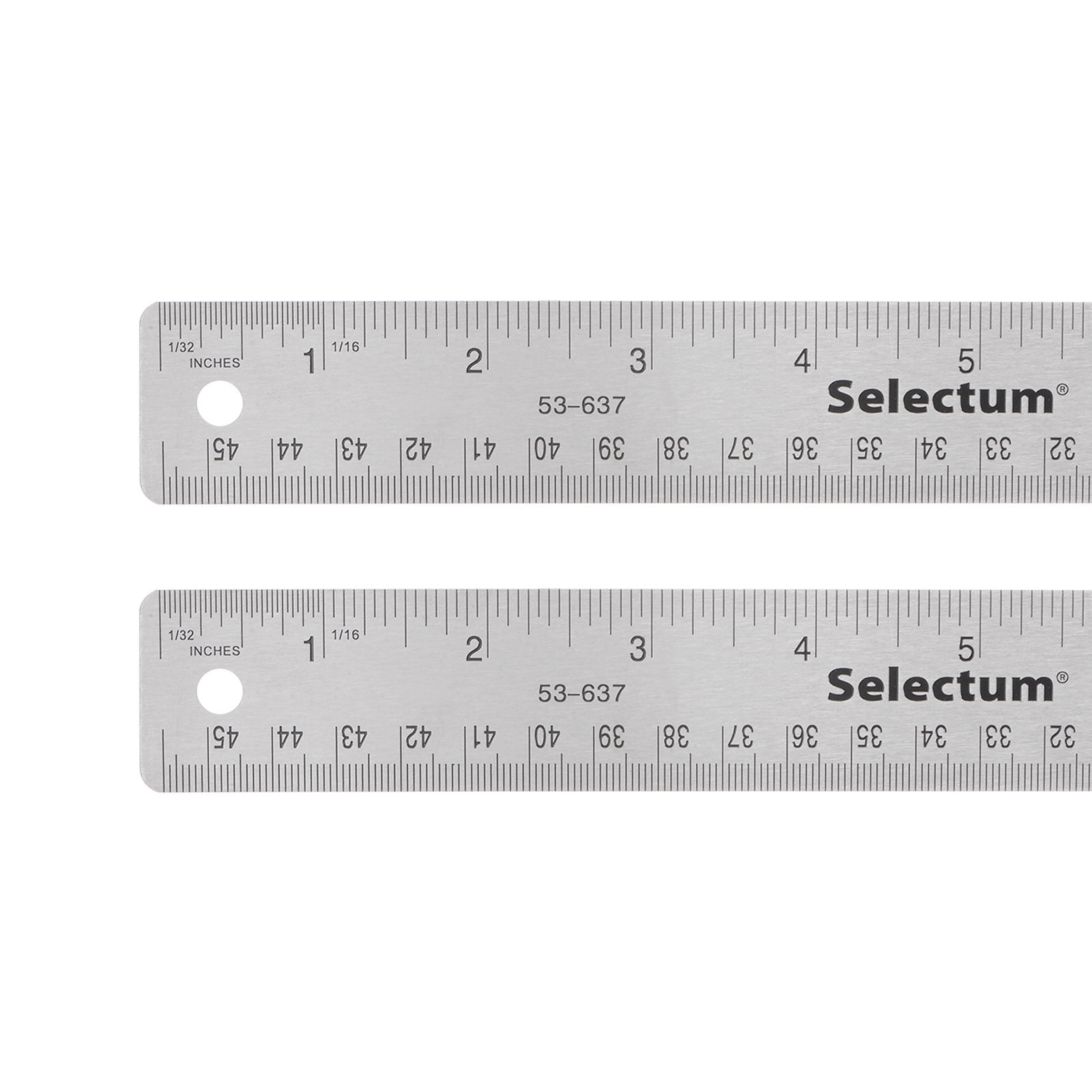 Uxcell 2pcs Stainless Steel Rulers with Non-Skid Backing 45cm/18" Inch ...