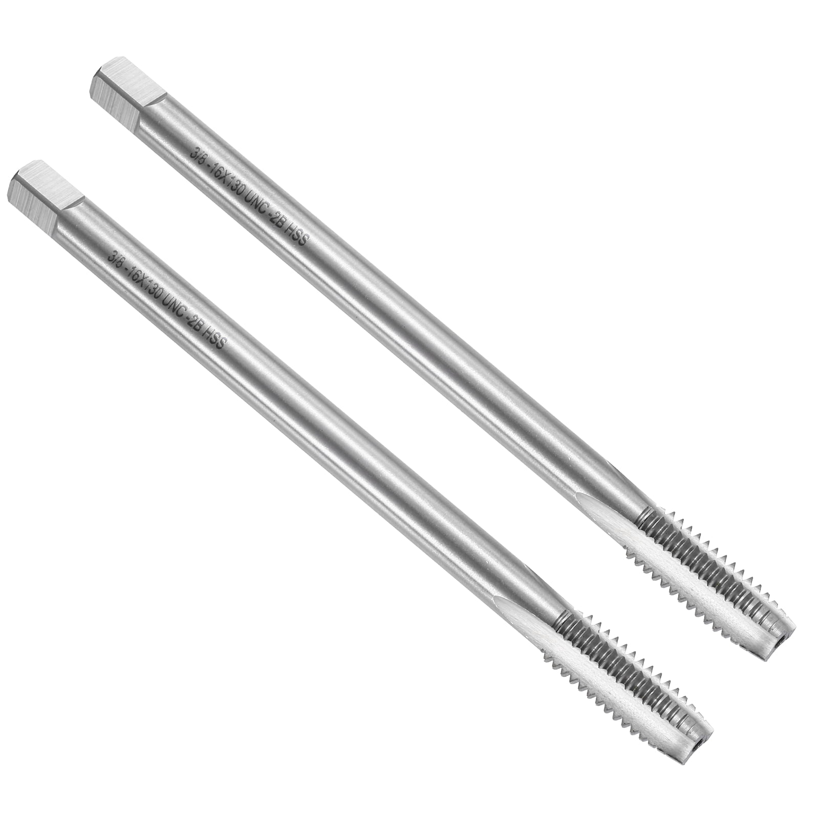 Uxcell 2pcs Straight Flute Screw Taps 3/8-16 UNC 2B Thread 5" Extra ...