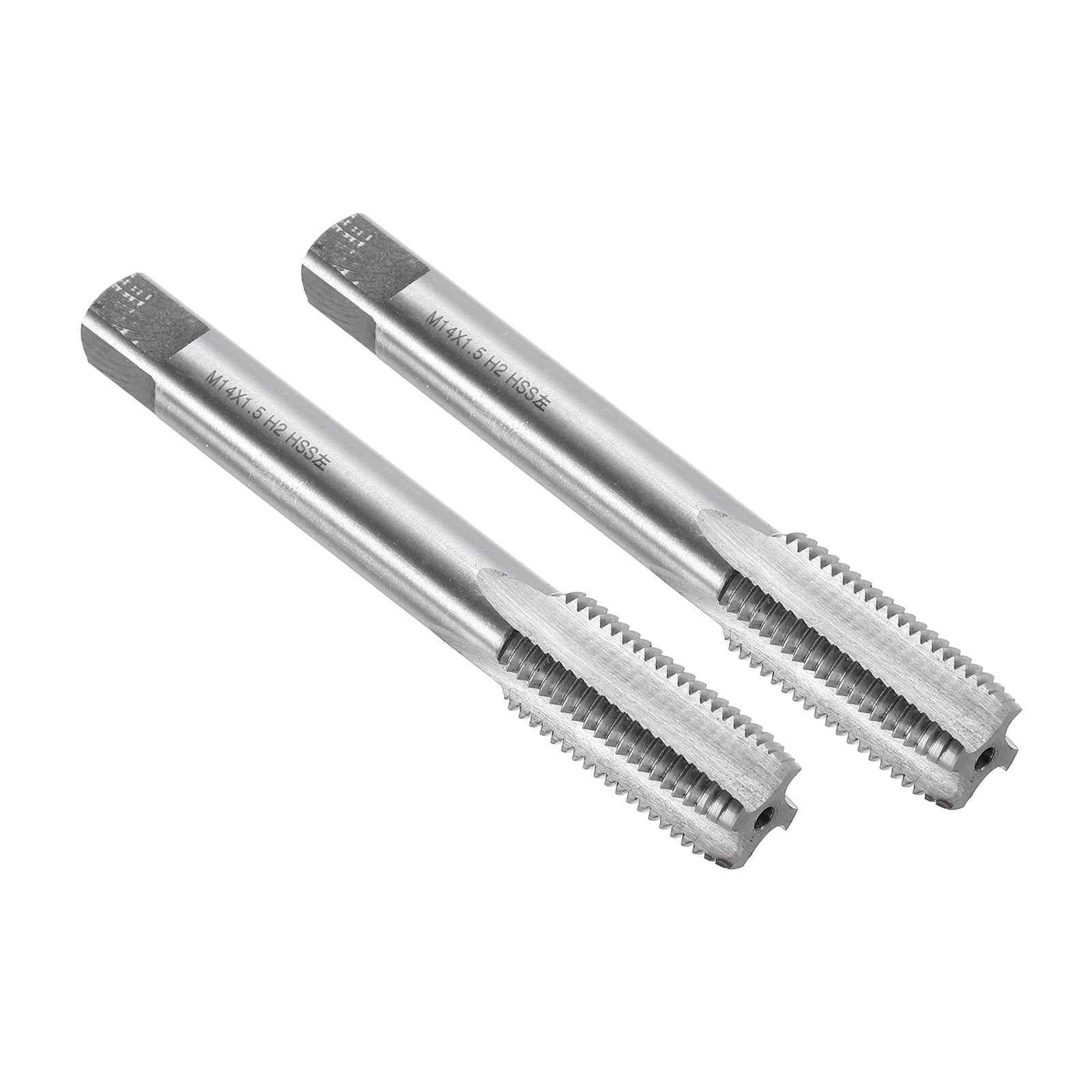 Uxcell 2pcs Straight Flute Thread Tap, M14 x 1.5 Left Hand Metric Screw ...