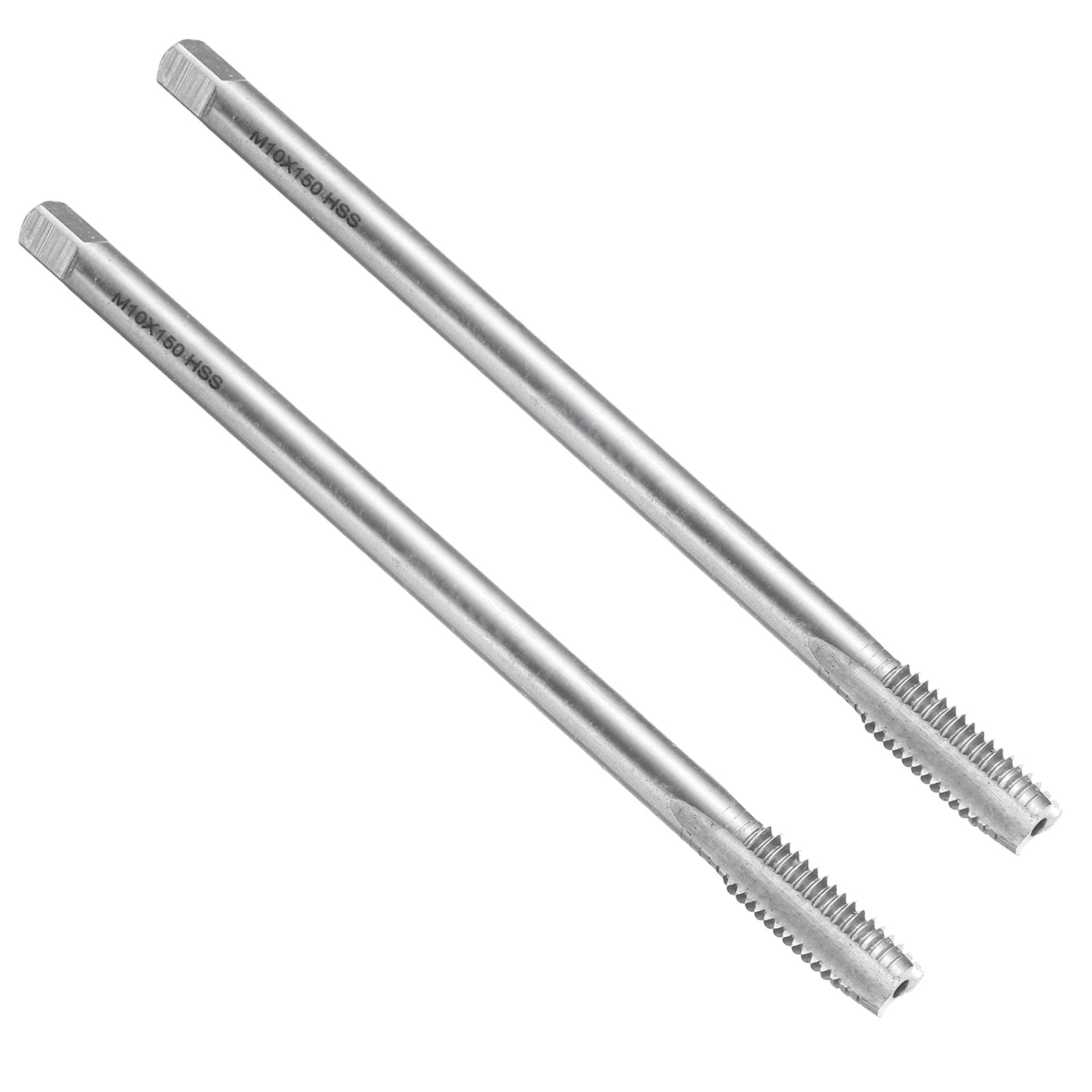 Uxcell 2pcs Straight Flute Thread Taps, M10 x 1.5 H2 150mm Extra Long Metric Screw Machine Tap ...