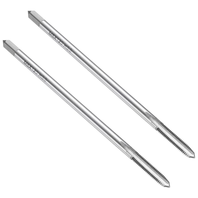 Uxcell 2pcs Straight Flute Thread Taps, M5 x 0.8 H2 120mm Extra Long ...