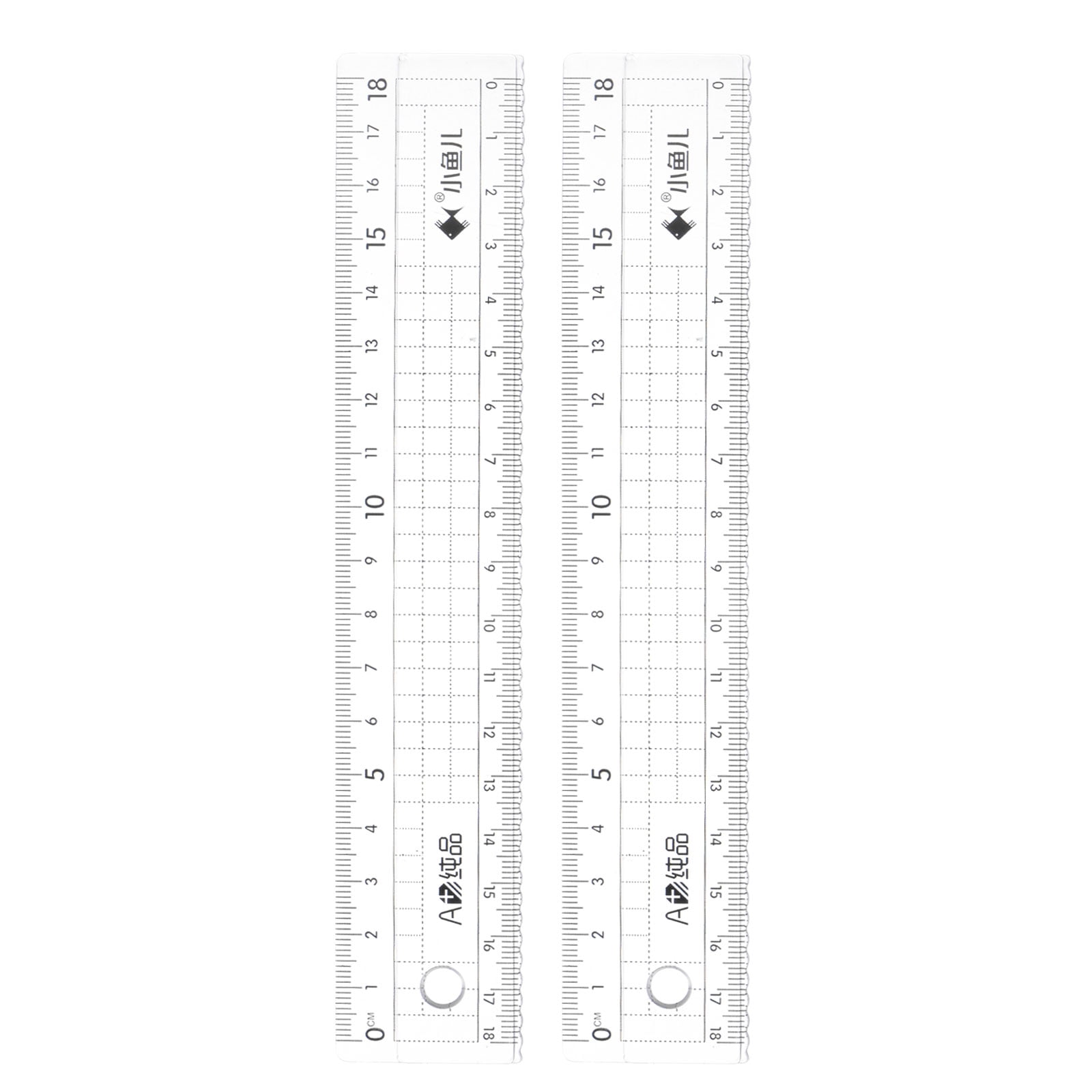 Uxcell 2pcs Straight Plastic Ruler 18cm Metric Clear Measuring Tool ...
