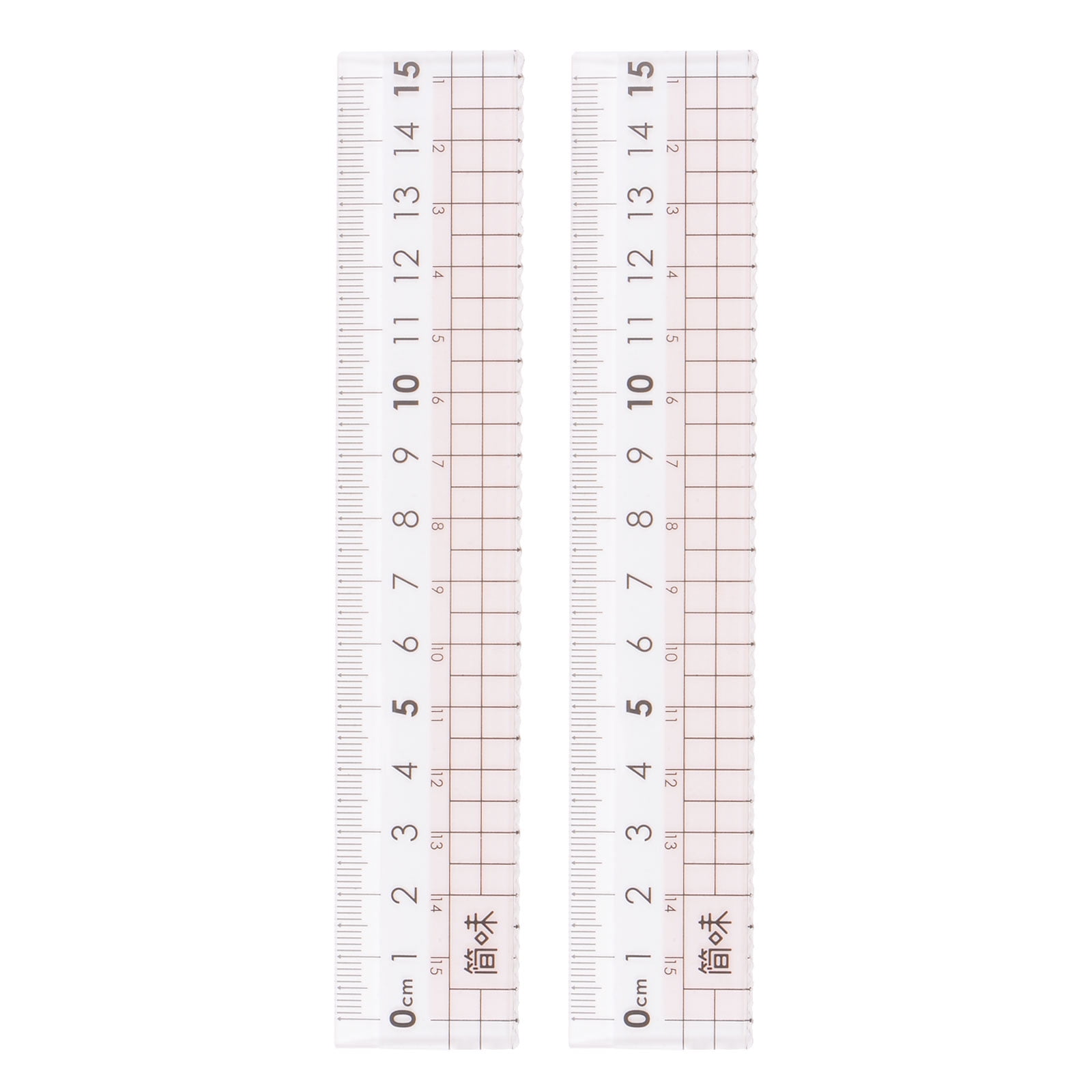 Uxcell 2pcs Straight Ruler 15cm Metric Clear Measuring Tool Checkered ...