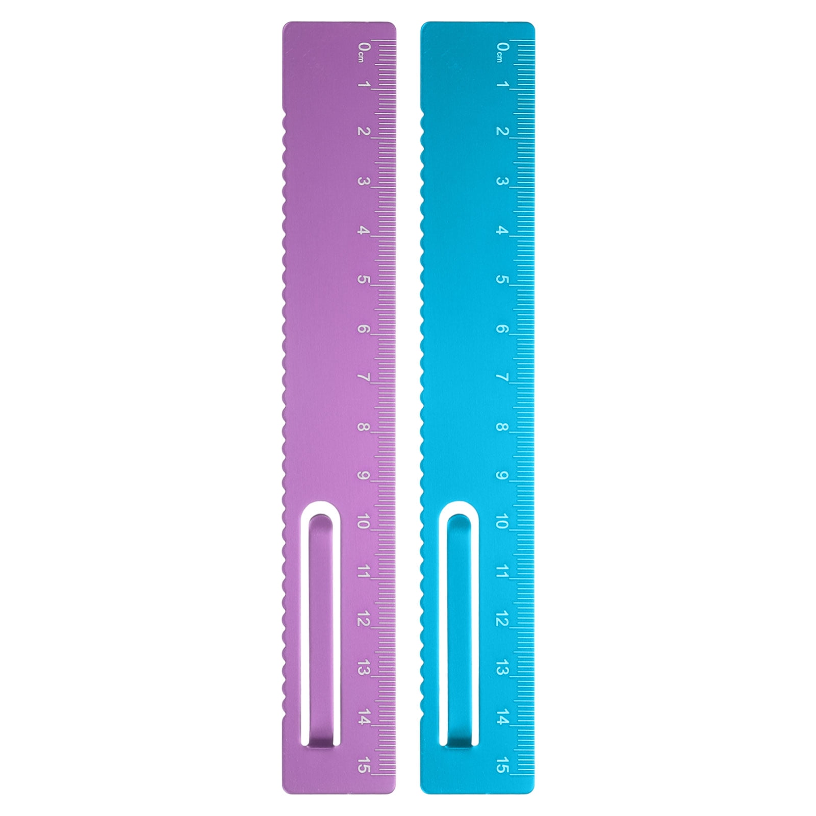 Uxcell 2pcs Straight Ruler 15cm Metric Metal Aluminum Alloy Measuring Bookmark Clip Ruler Scale ...