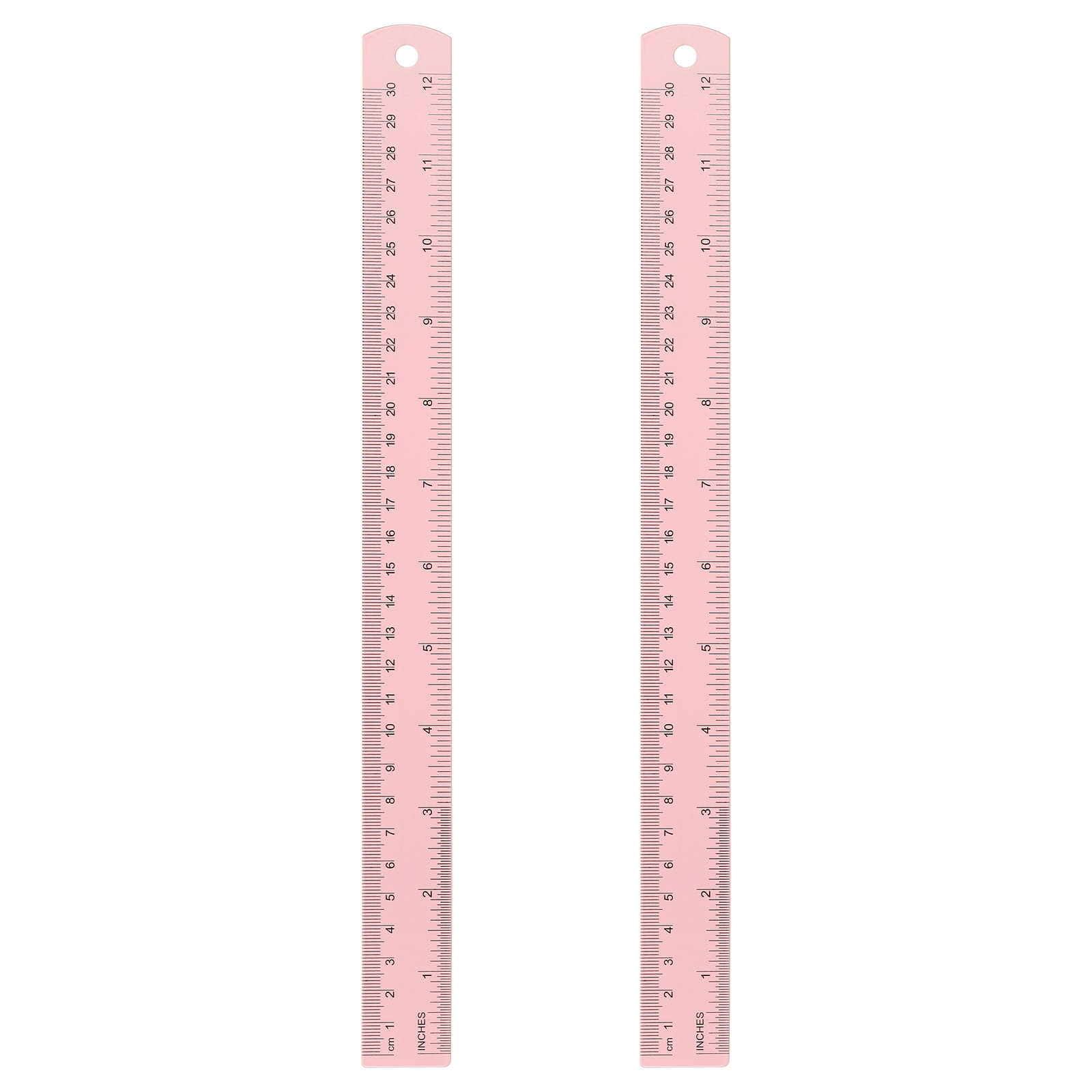 Uxcell 2pcs Straight Ruler 11.81" Metric & SAE Aluminum Rulers with ...