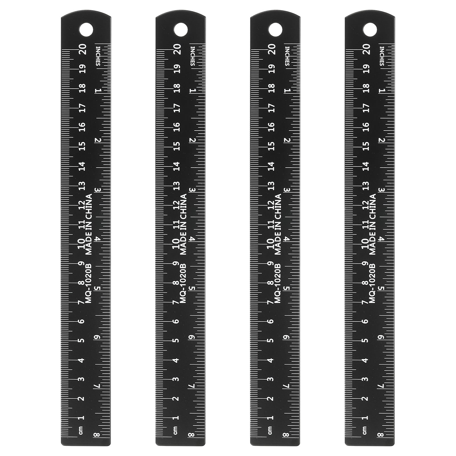 Uxcell 2pcs Straight Ruler 30cm Metric SAE Metal Aluminum Alloy ...
