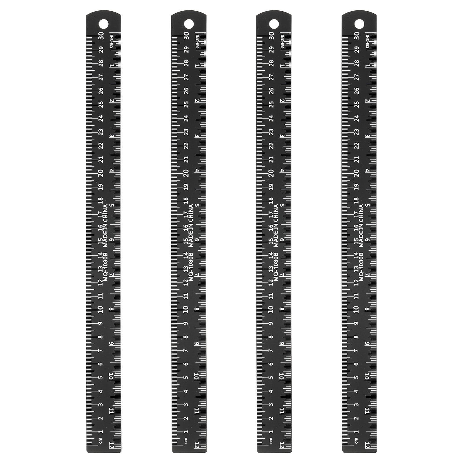 Uxcell 2pcs Straight Ruler 30cm Metric SAE Metal Aluminum Alloy ...