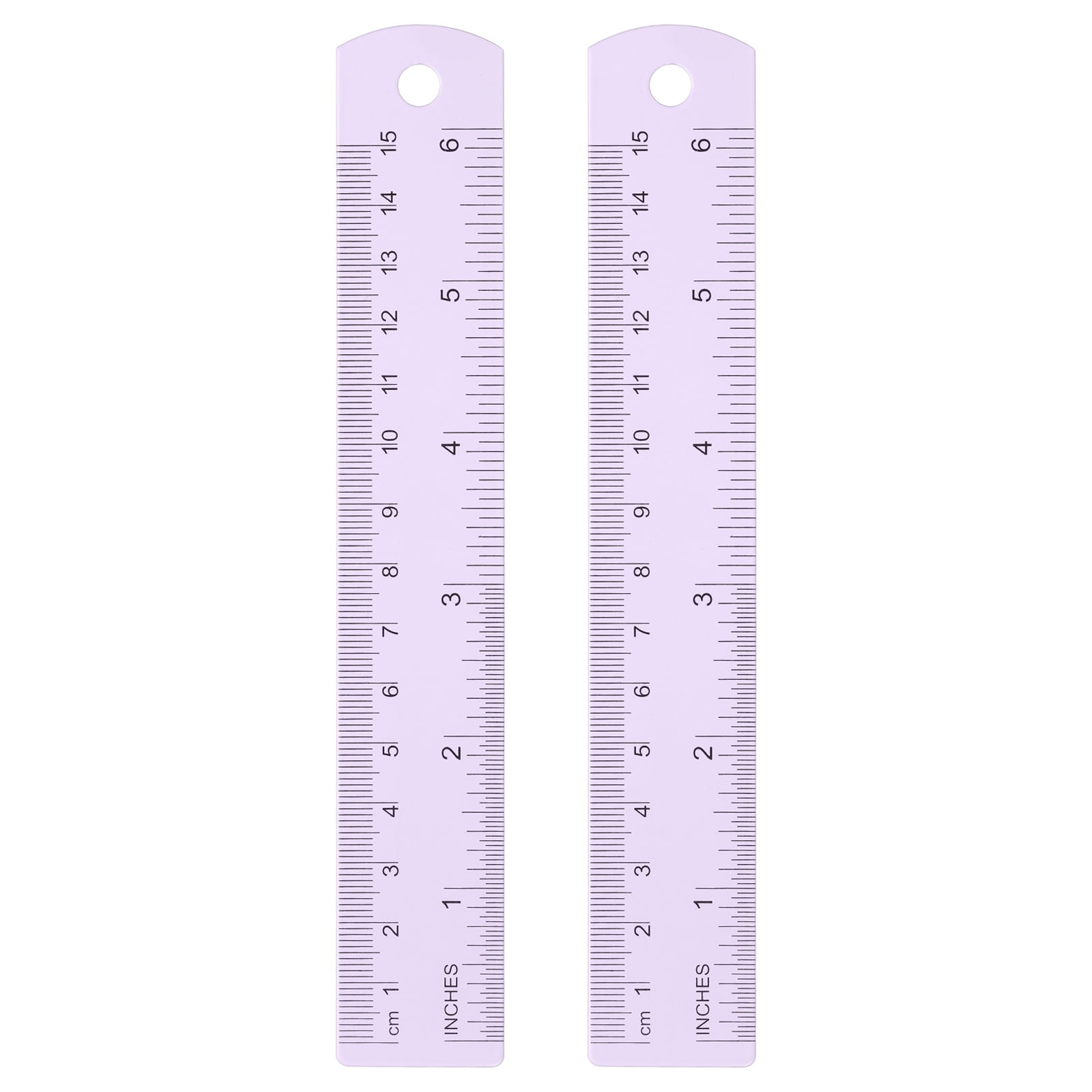 Uxcell 2pcs Straight Ruler 5.9" Metric SAE Aluminum Rulers with Hole ...