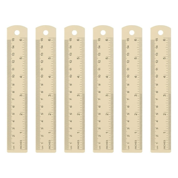 Uxcell 6pcs Straight Ruler 5.9" Metric SAE Aluminum Rulers with Hole ...
