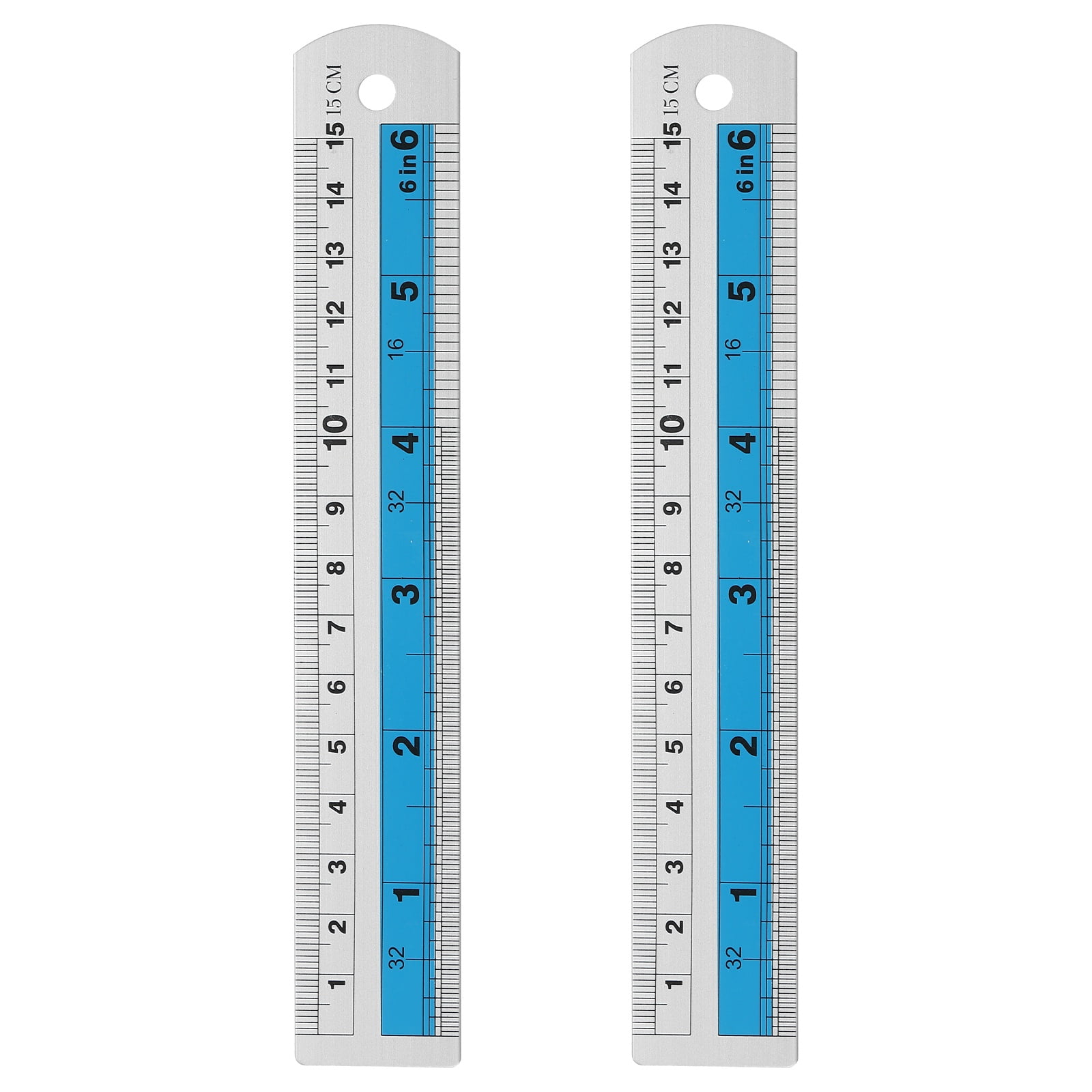 Uxcell Straight Ruler Metric SAE Aluminum Ruler with Hole for Measure ...