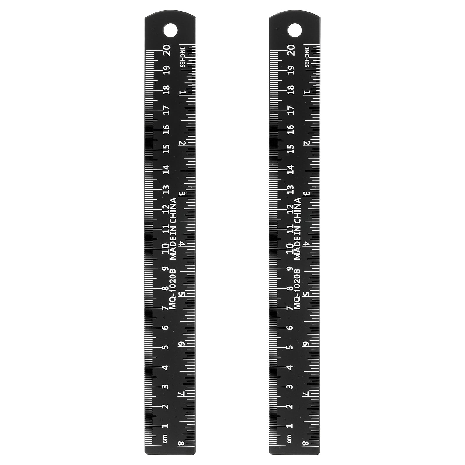 Uxcell 2pcs Straight Ruler 30cm Metric SAE Metal Aluminum Alloy ...