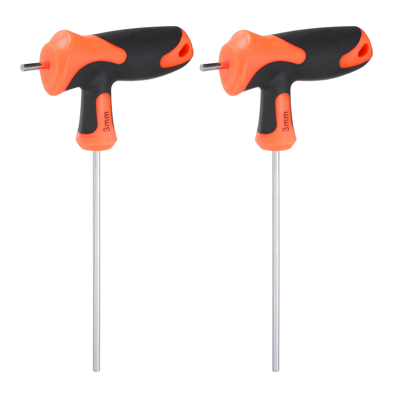 Uxcell 2pcs T-Handle Hex Key Wrench 3mm Metric S2 Steel T-Key Inner ...