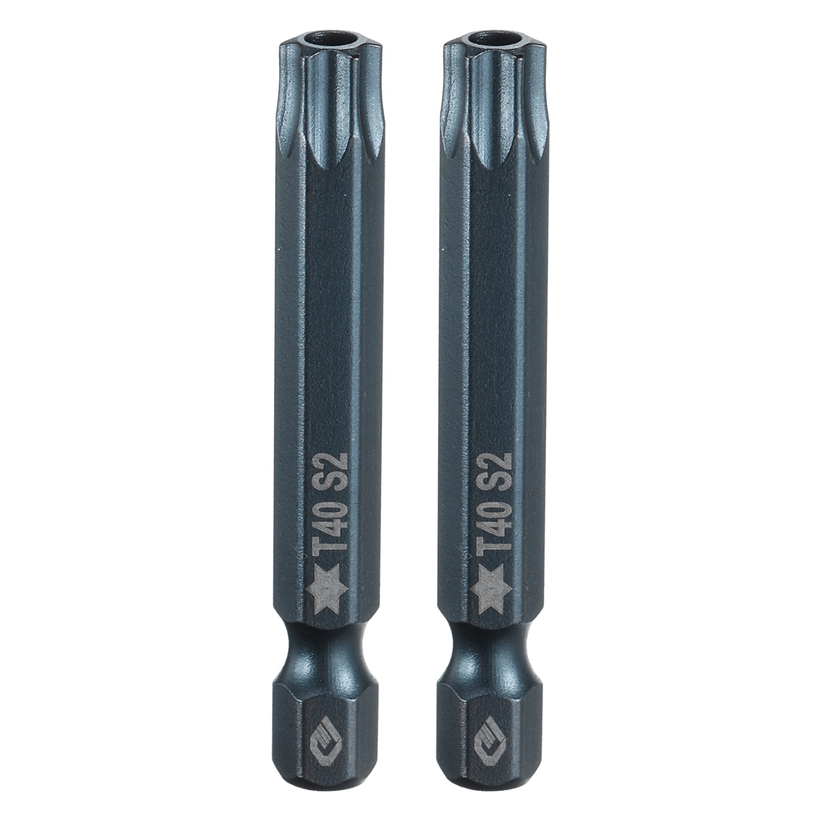 Uxcell 2pcs T40 Torx Screwdriver Bit 1/4" Hex Shank 2" Long S2 Steel ...