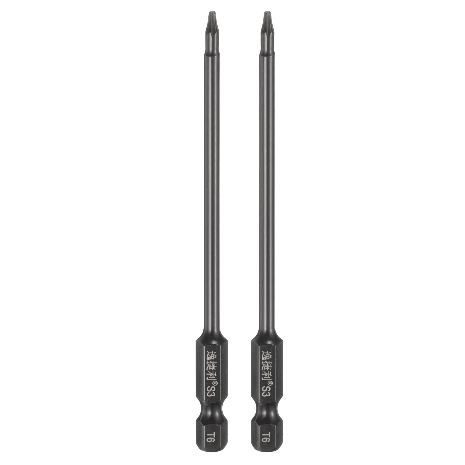 Uxcell 2pcs T6 Torx Head Screwdriver Bit 1/4" Hex Shank 4" Long ...