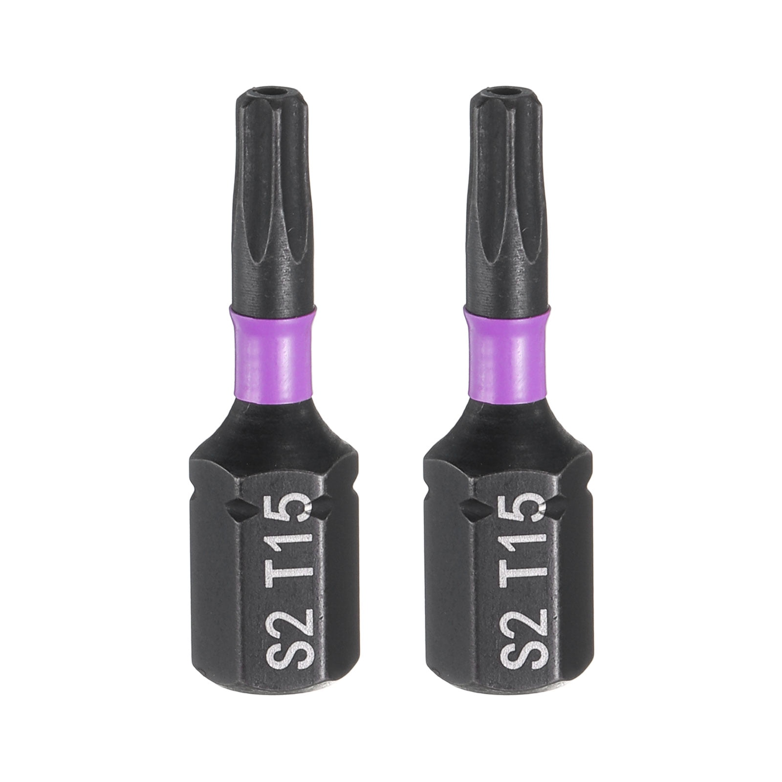 Uxcell 2pcs TT15 Torx Screwdriver Bit 1/4" Hex Shank 25mm/1" Length Magnetic Star 6 Point Head ...