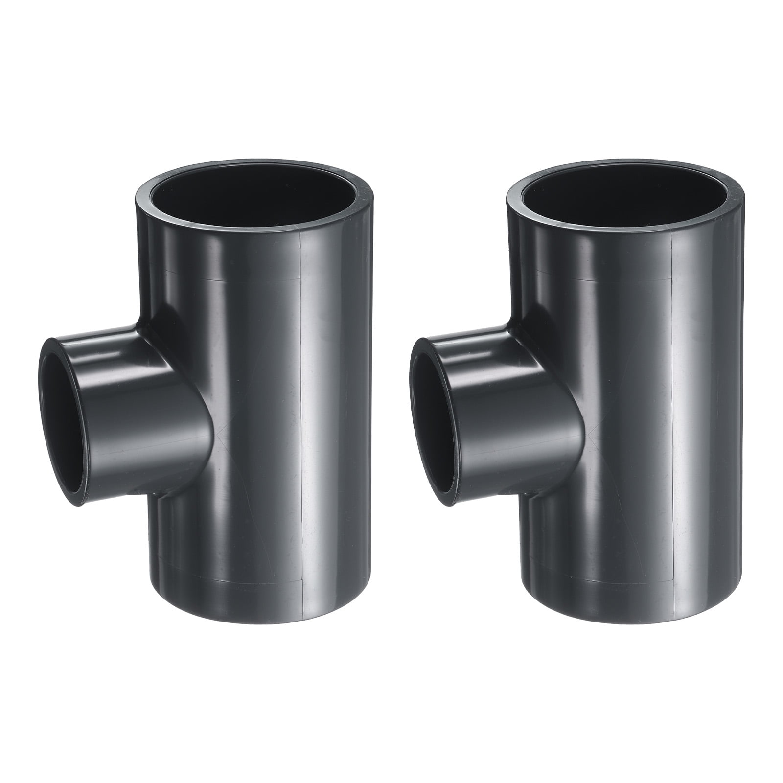 Uxcell 2pcs Tee PVC Fitting 2 x 1-1/4" 3 Way Connector Pipe Coupling ...