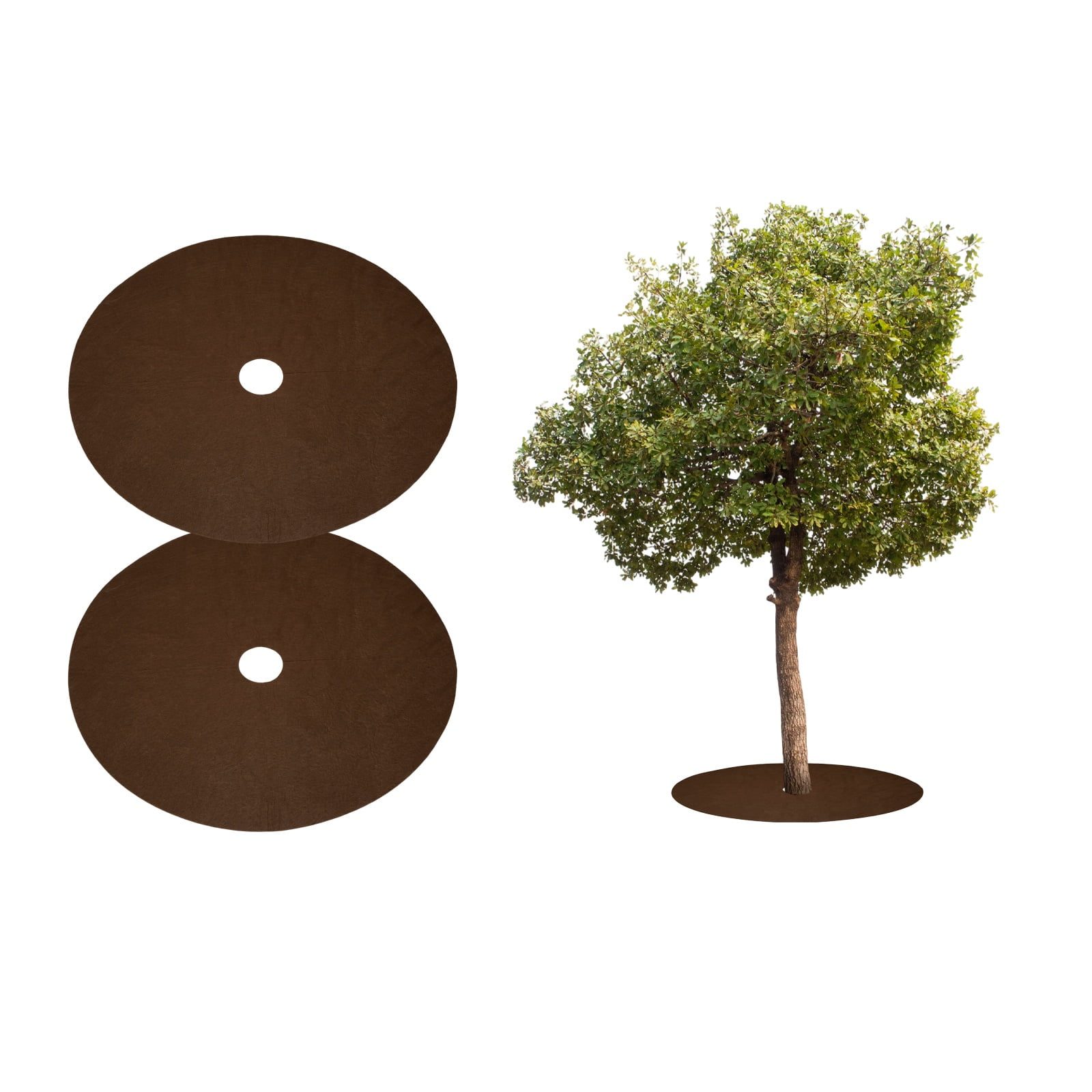 Uxcell 2pcs Tree Mulch Ring 40.2 Inch Non-Woven Round Tree Protector ...