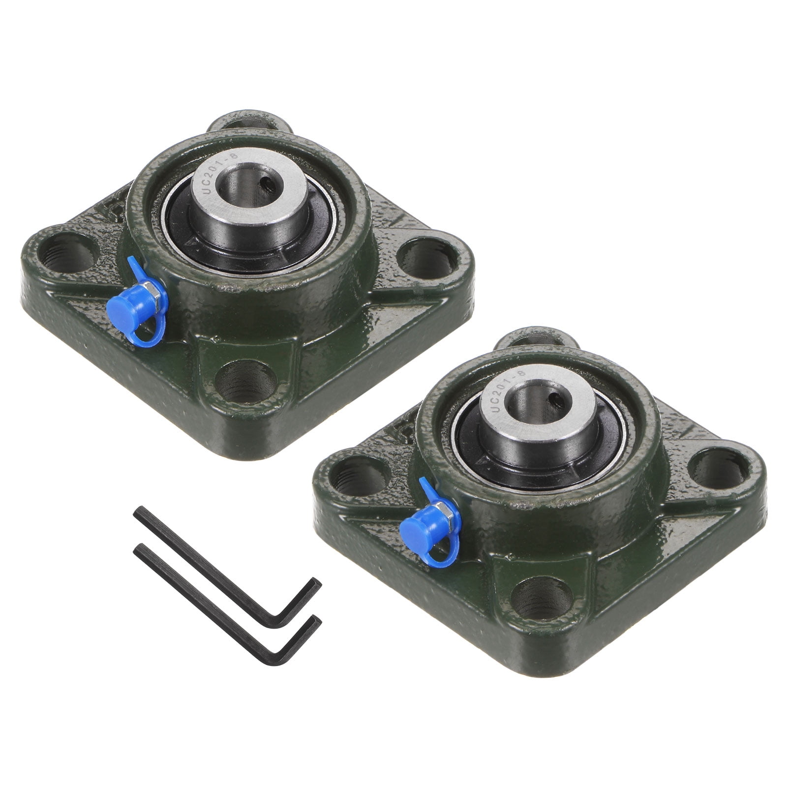 Uxcell 2pcs UCF201-8 Pillow Block Bearing 1/2" Solid Cast Iron Base Chrome Steel Mounted Ball ...