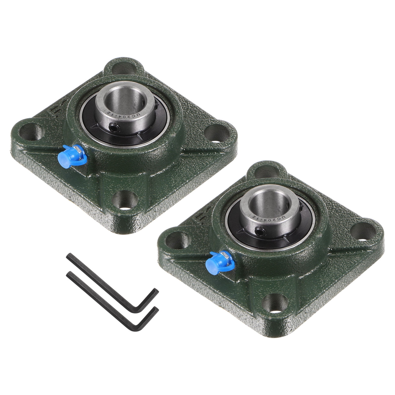 Uxcell 2pcs UCF204-12 Pillow Block Bearing 3/4" Solid Cast Iron Base Chrome Steel Mounted Ball ...