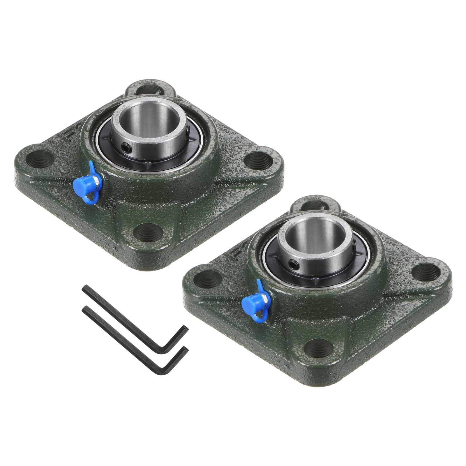 Uxcell 2pcs UCF205-16 Pillow Block Bearing 1" Solid Cast Iron Base Chrome Steel Mounted Ball ...