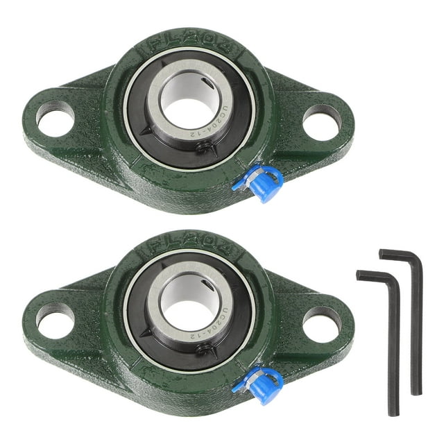 Uxcell 2pcs UCFL204-12 Pillow Block Bearing 3/4" Solid Cast Iron Base Chrome Steel Mounted Ball ...
