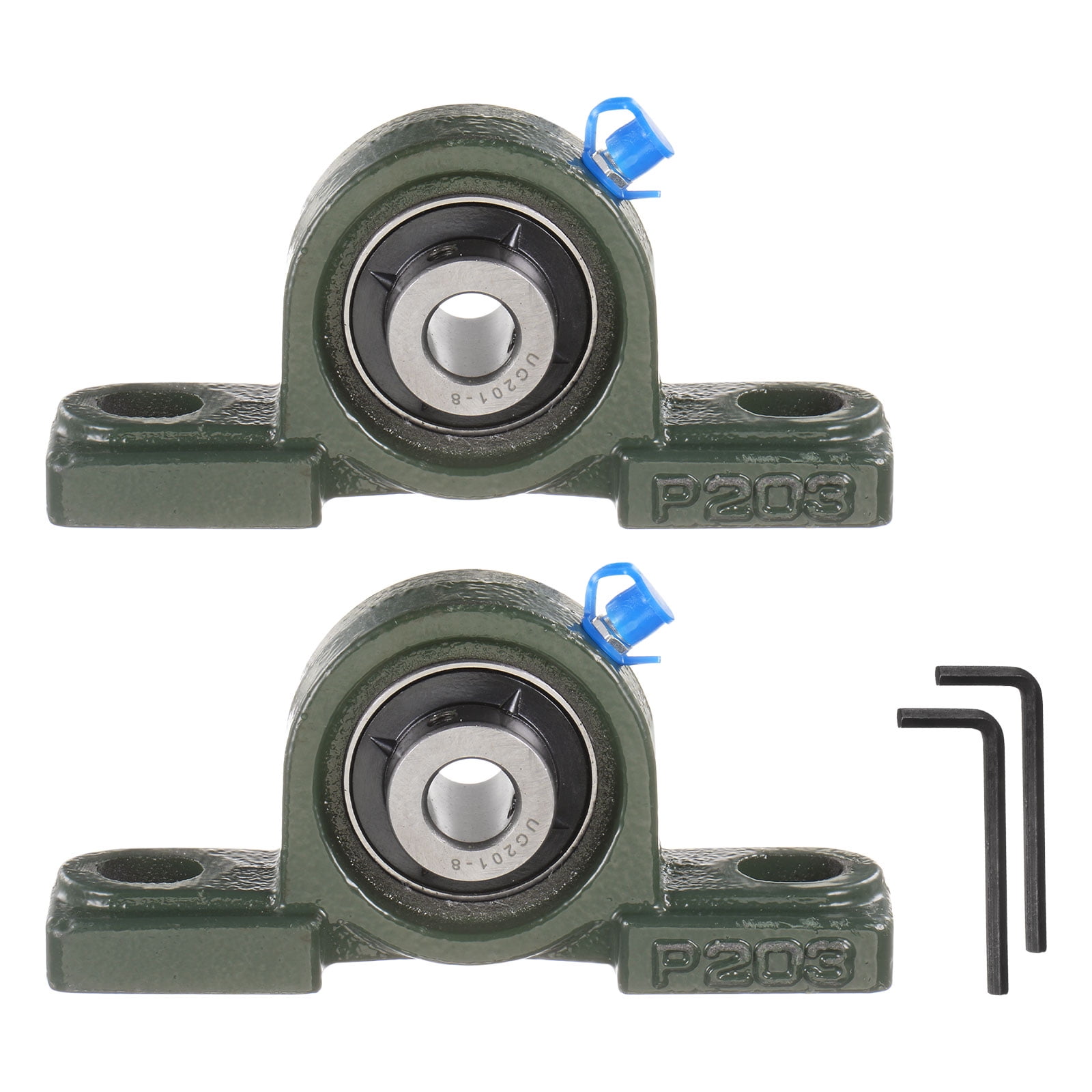 Uxcell 2pcs UCP201-8 Pillow Block Bearing 1/2" Solid Cast Iron Base Chrome Steel Mounted Ball ...